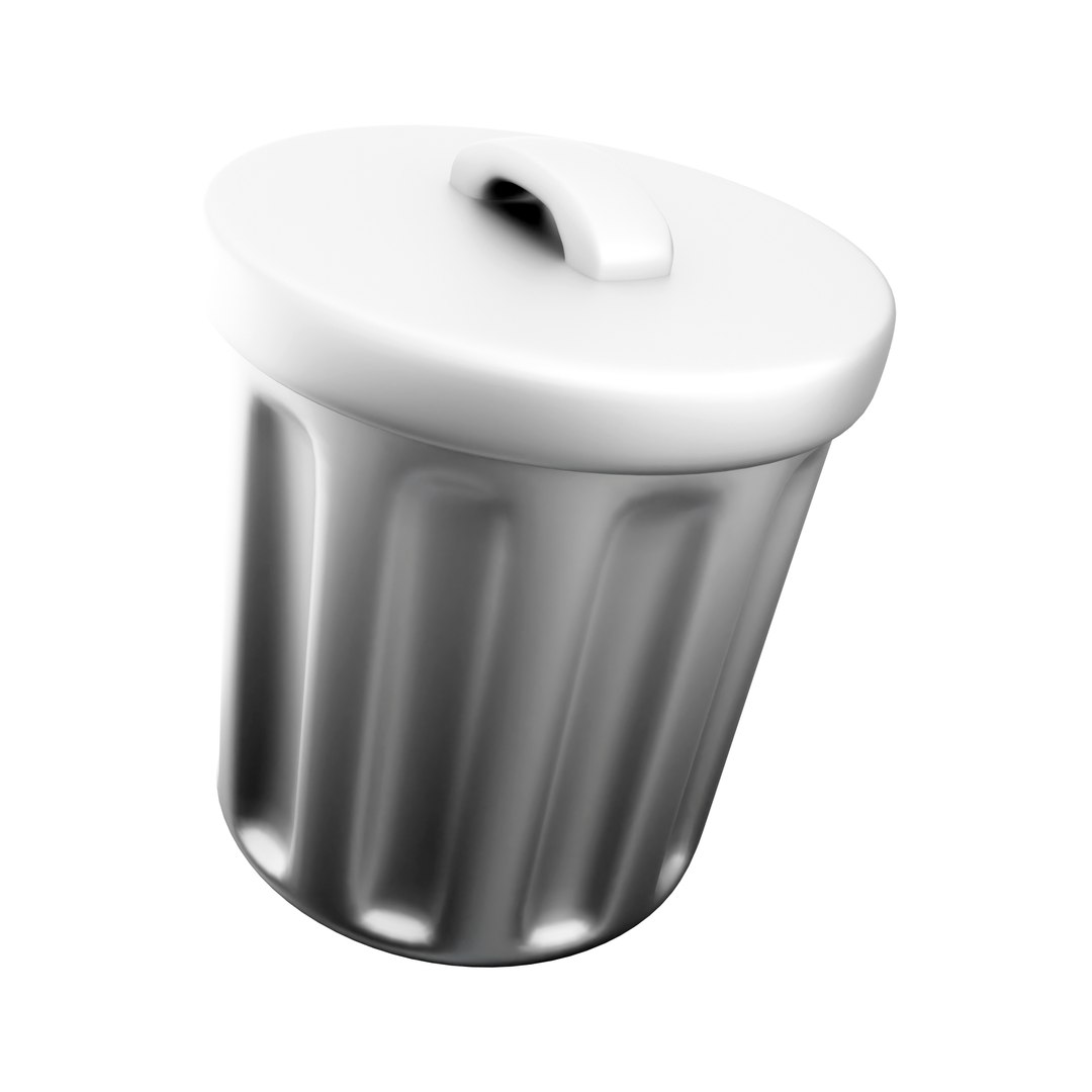 Trash Can Icon 3D Model - TurboSquid 2074141