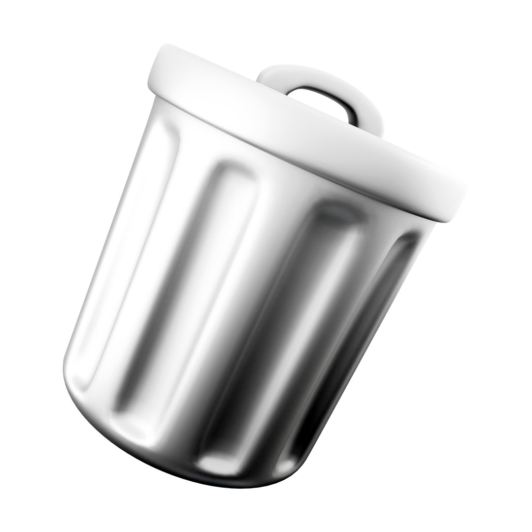 Trash Can Icon 3D Model - TurboSquid 2074141