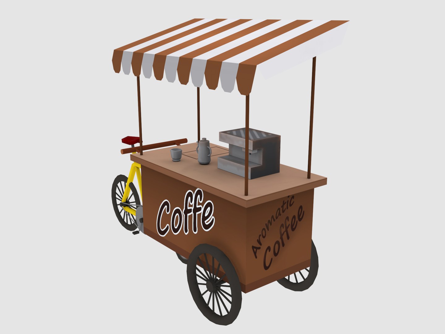 3D Food Carts Cartoon Model - TurboSquid 1304832