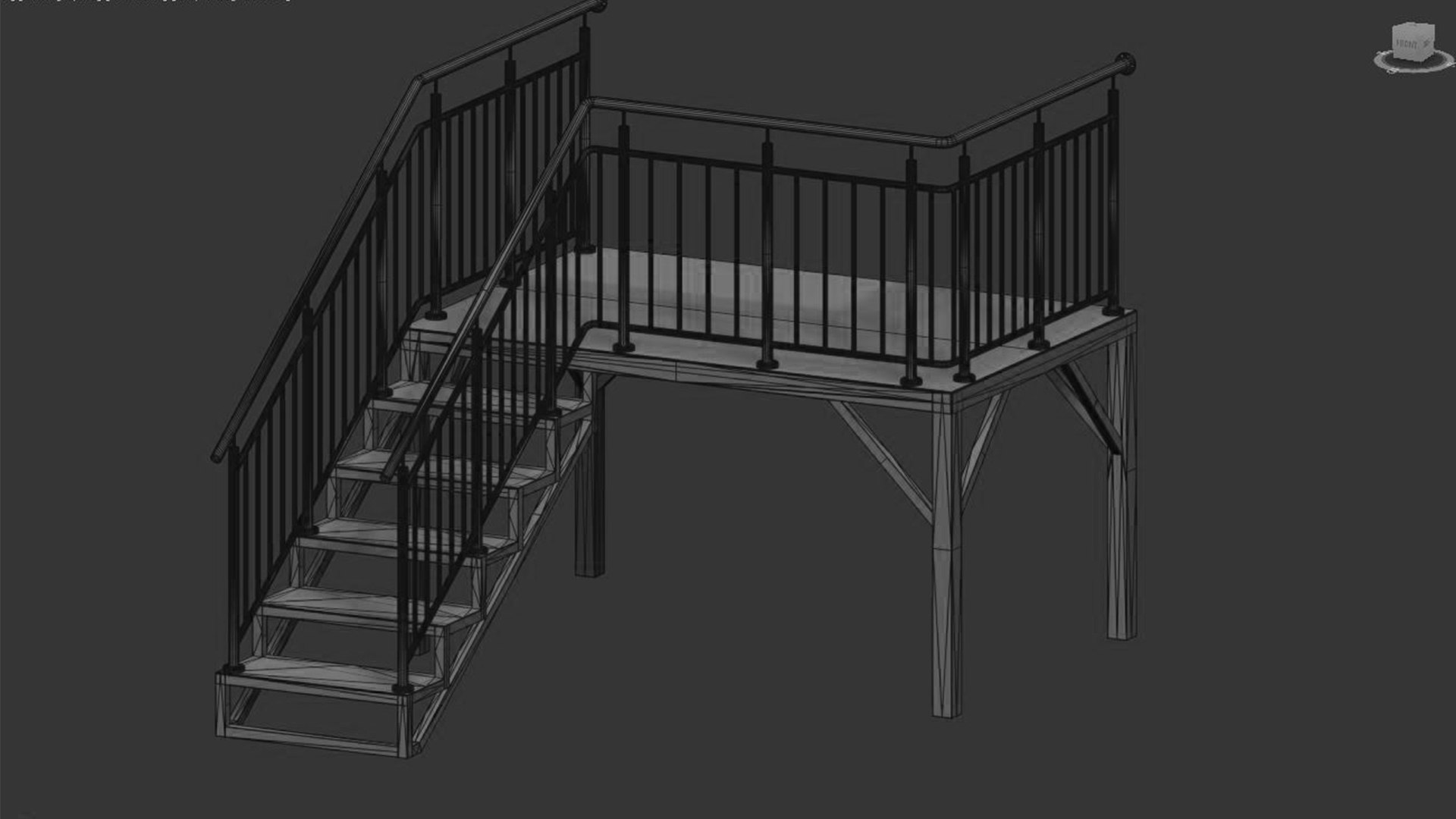 3D Metal Stairs Model - TurboSquid 2152948