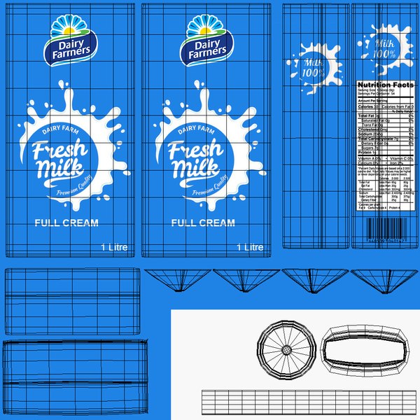 3D milk box set model - TurboSquid 1592769