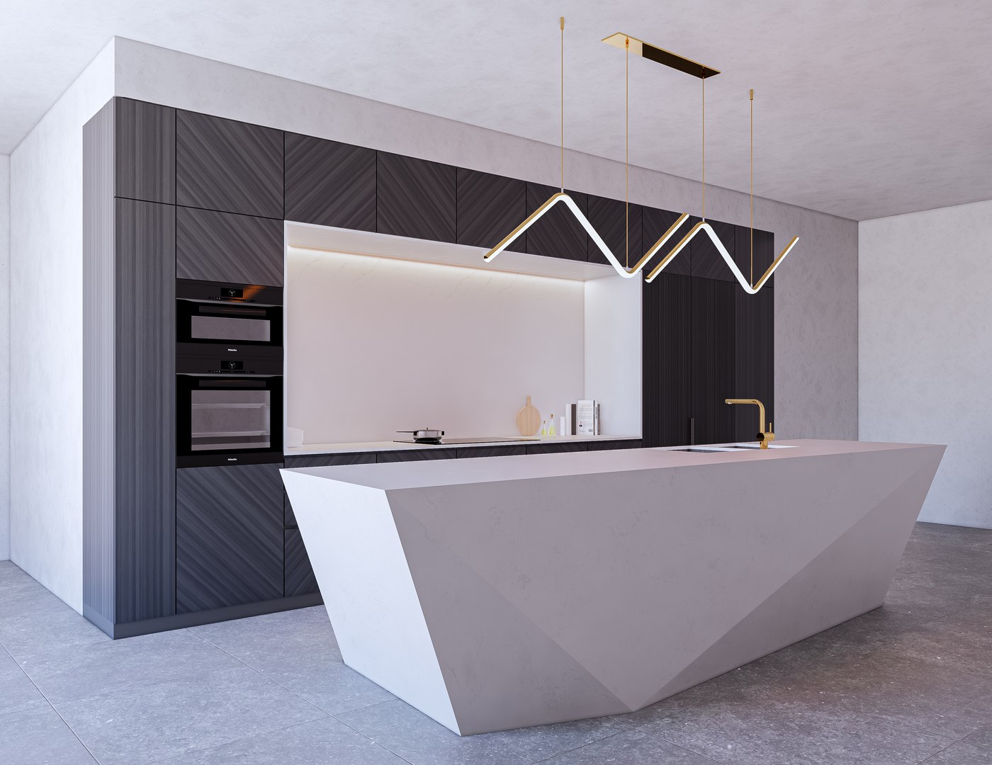 3D Modern Kitchen Collection Created In Revit Model - TurboSquid 2020814
