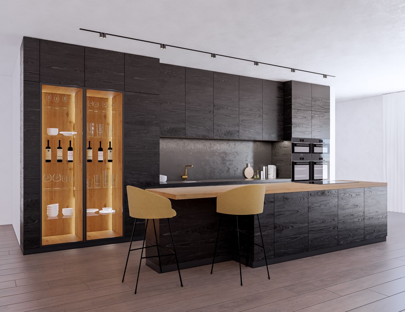 3D Modern Kitchen Collection Created In Revit Model - TurboSquid 2020814