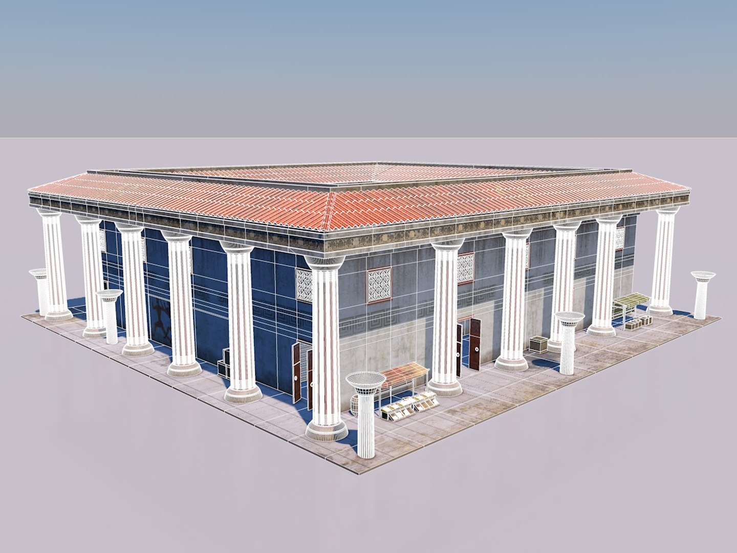 Classical Greek House 3D Model - TurboSquid 1309989