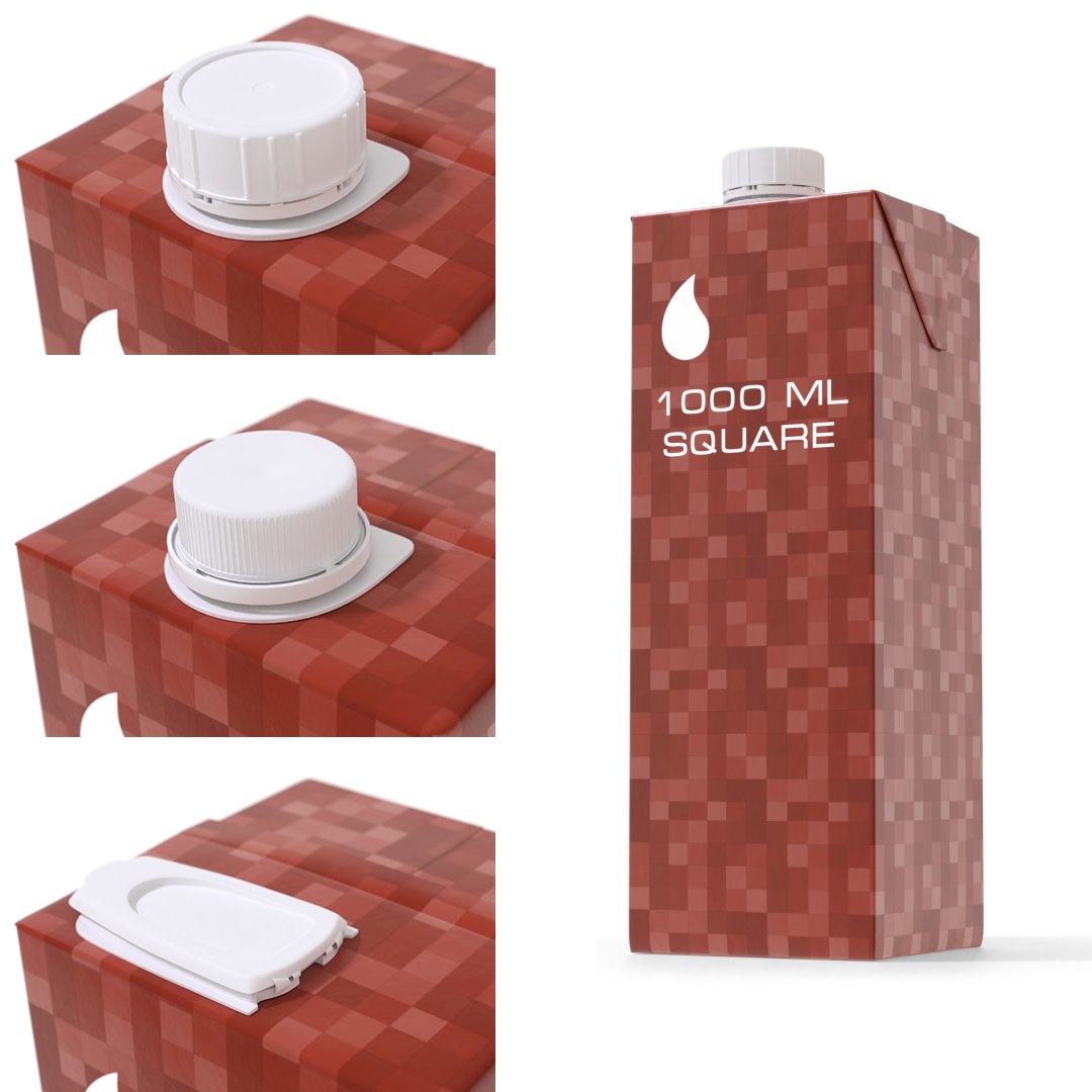 3D model 1000 ml square - TurboSquid 1405924
