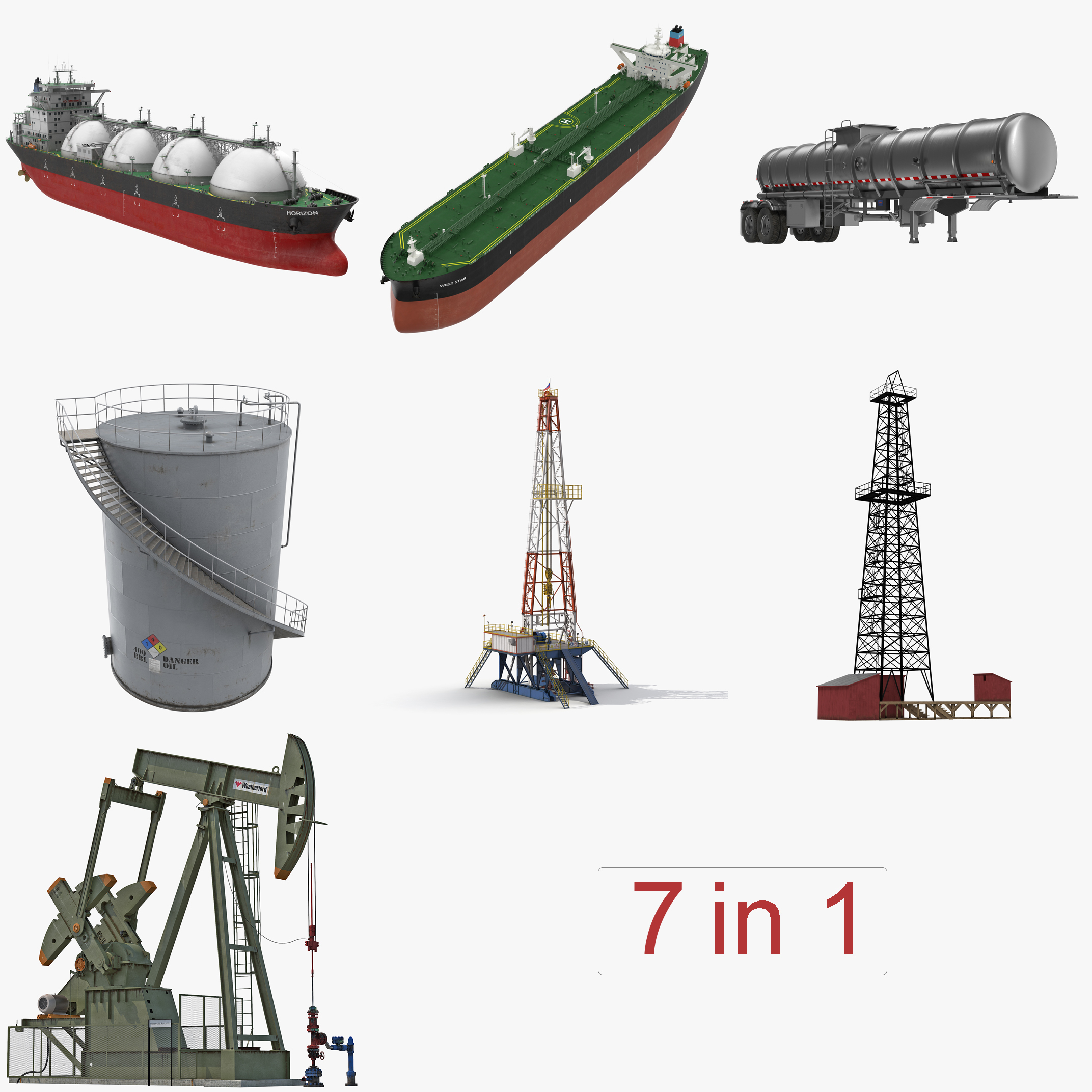 Oil production equipment 2 3D model - TurboSquid 1184016