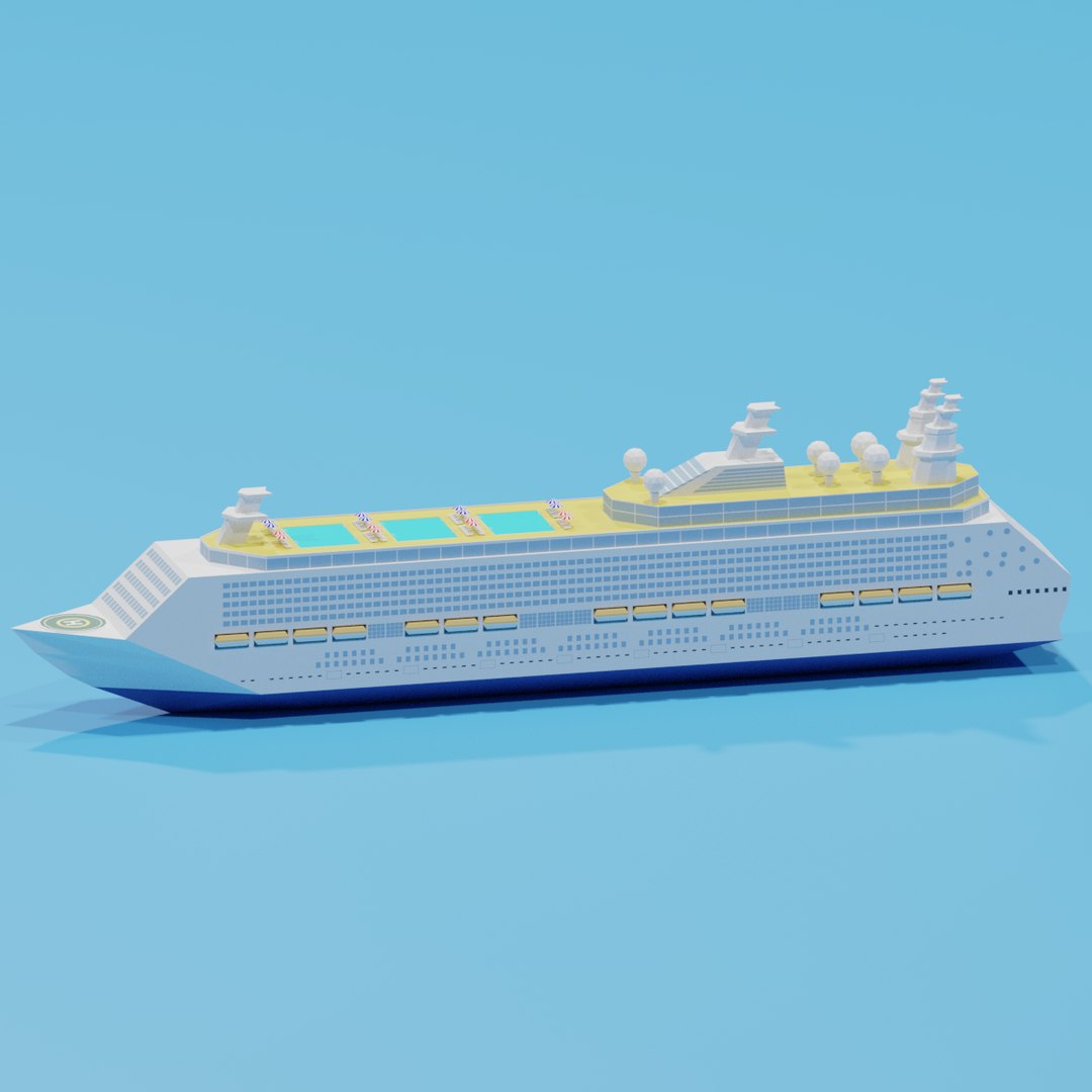 Cartoon Cruise Ship 3D Model - TurboSquid 2221065