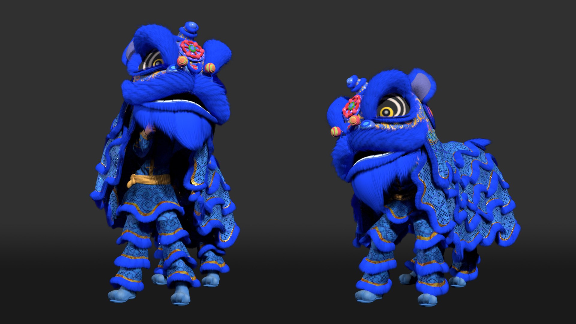 3D Lion Dance Lunar New Year Model - TurboSquid 2325233