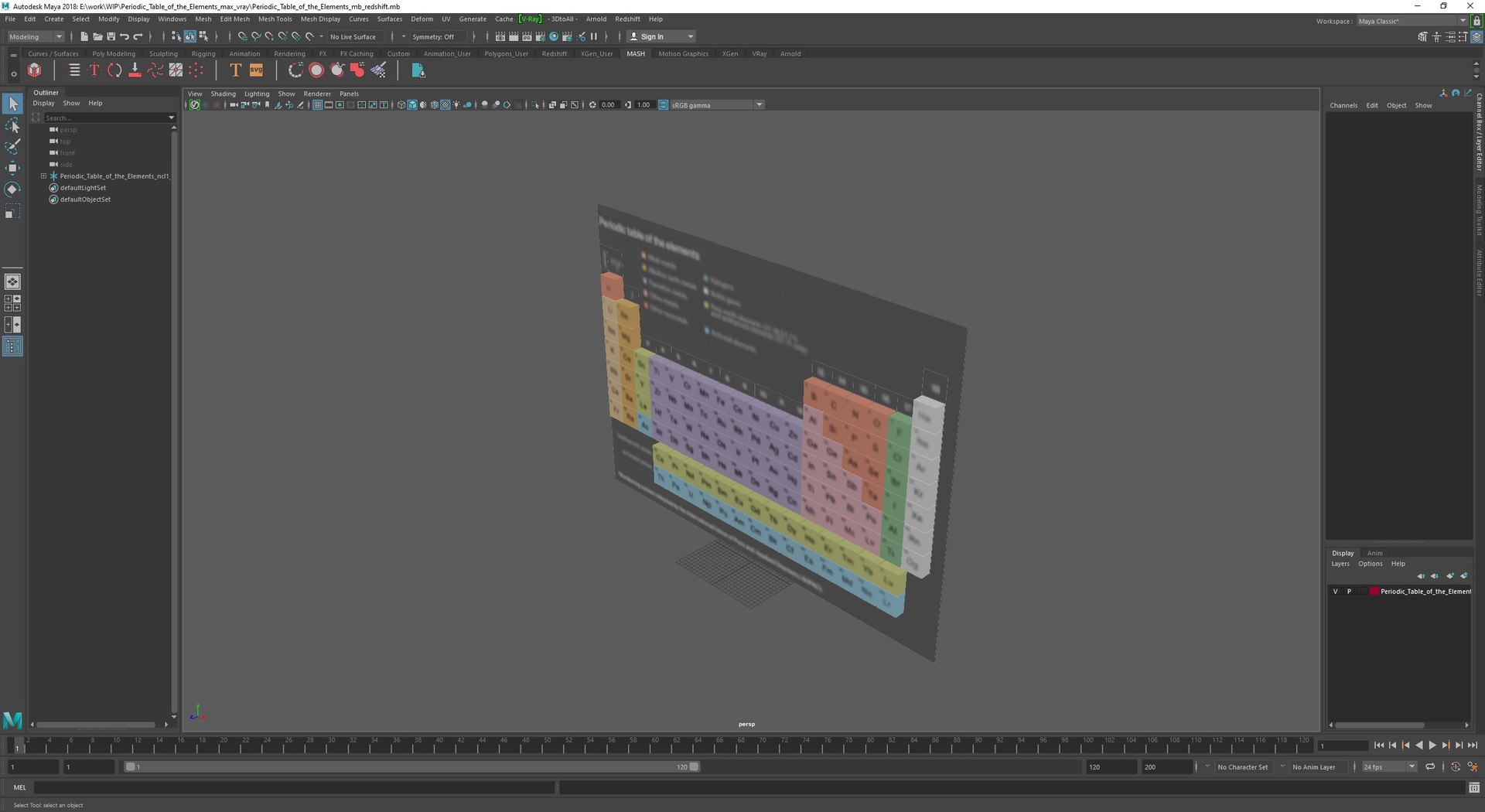 Periodic Table Of Elements 3D Model - TurboSquid 2295122