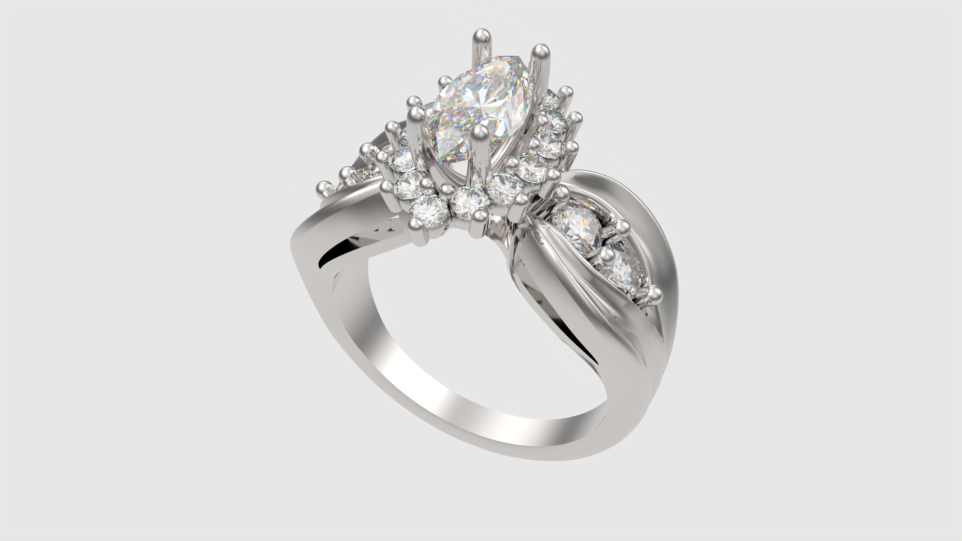 3D Radiant Cluster Engagement Ring JDBCo - TurboSquid 2339899