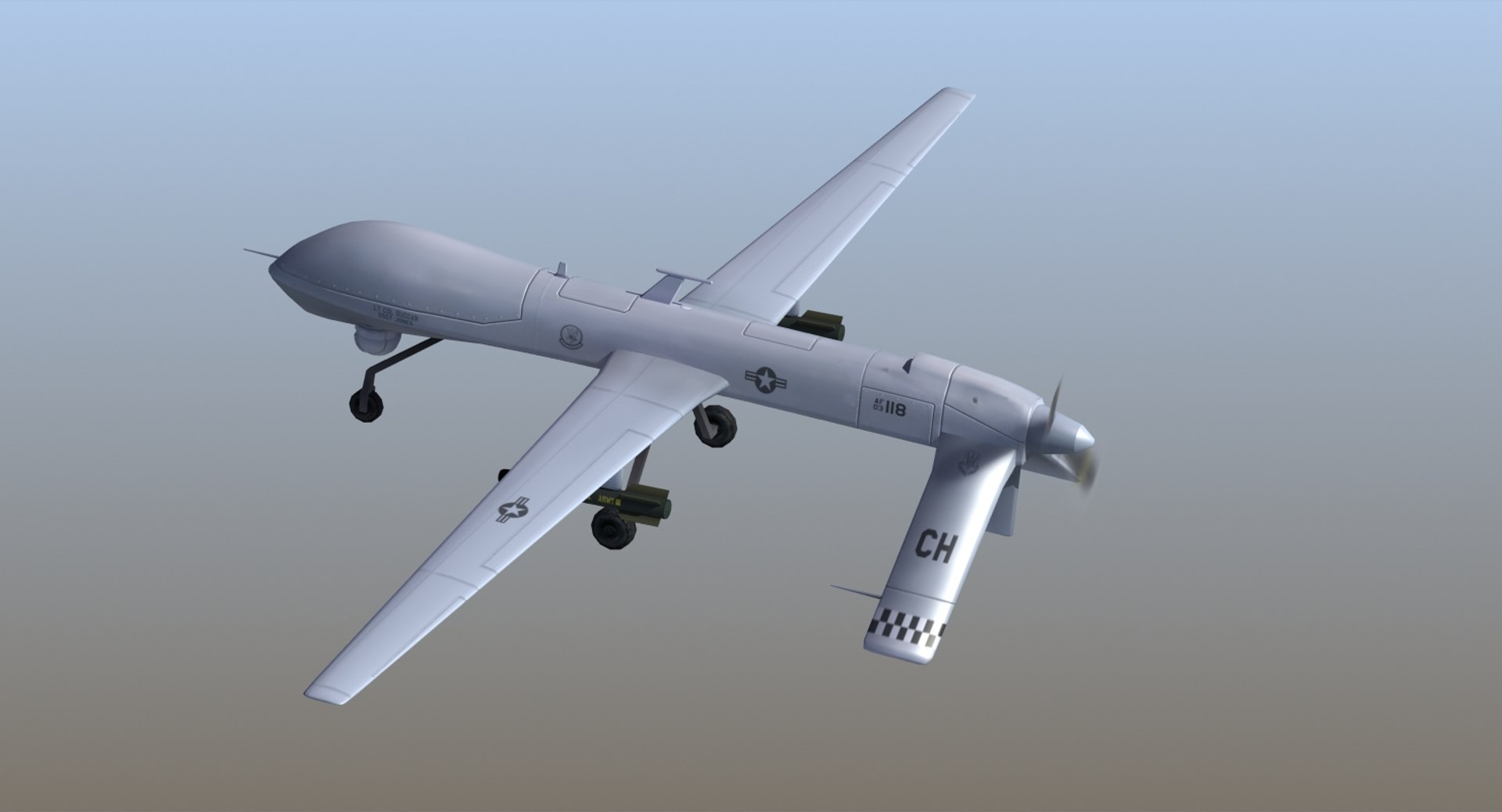 Mq-1 Predator Drone 3d Model