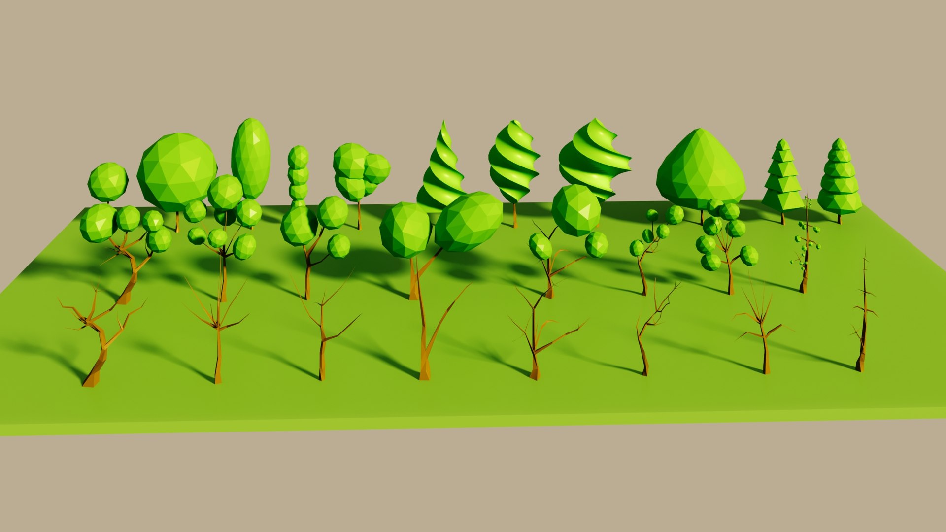 Low Poly Tree Pack 1-27 3D Model - TurboSquid 2165234