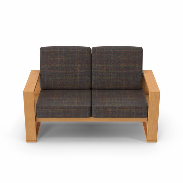 3D Wooden Double Chair - TurboSquid 1859093