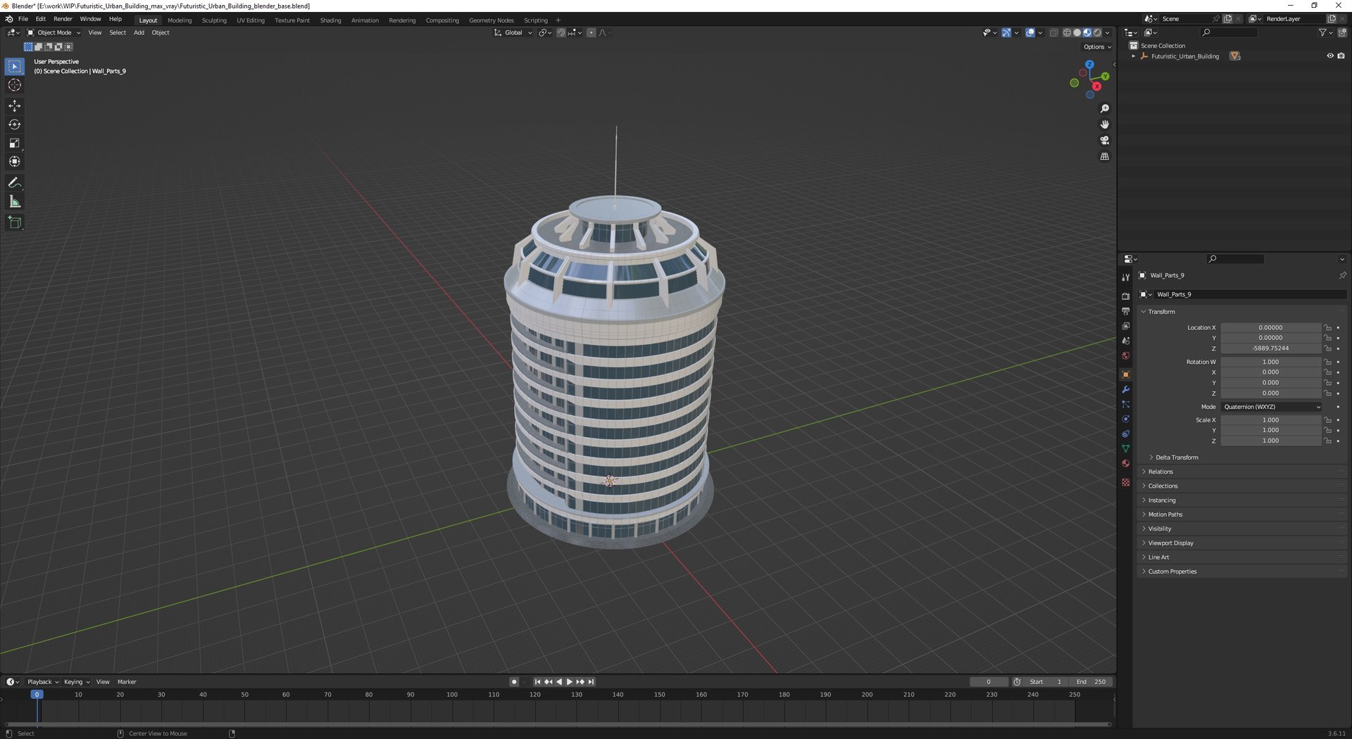 3D Futuristic Urban Building Model - TurboSquid 2330079