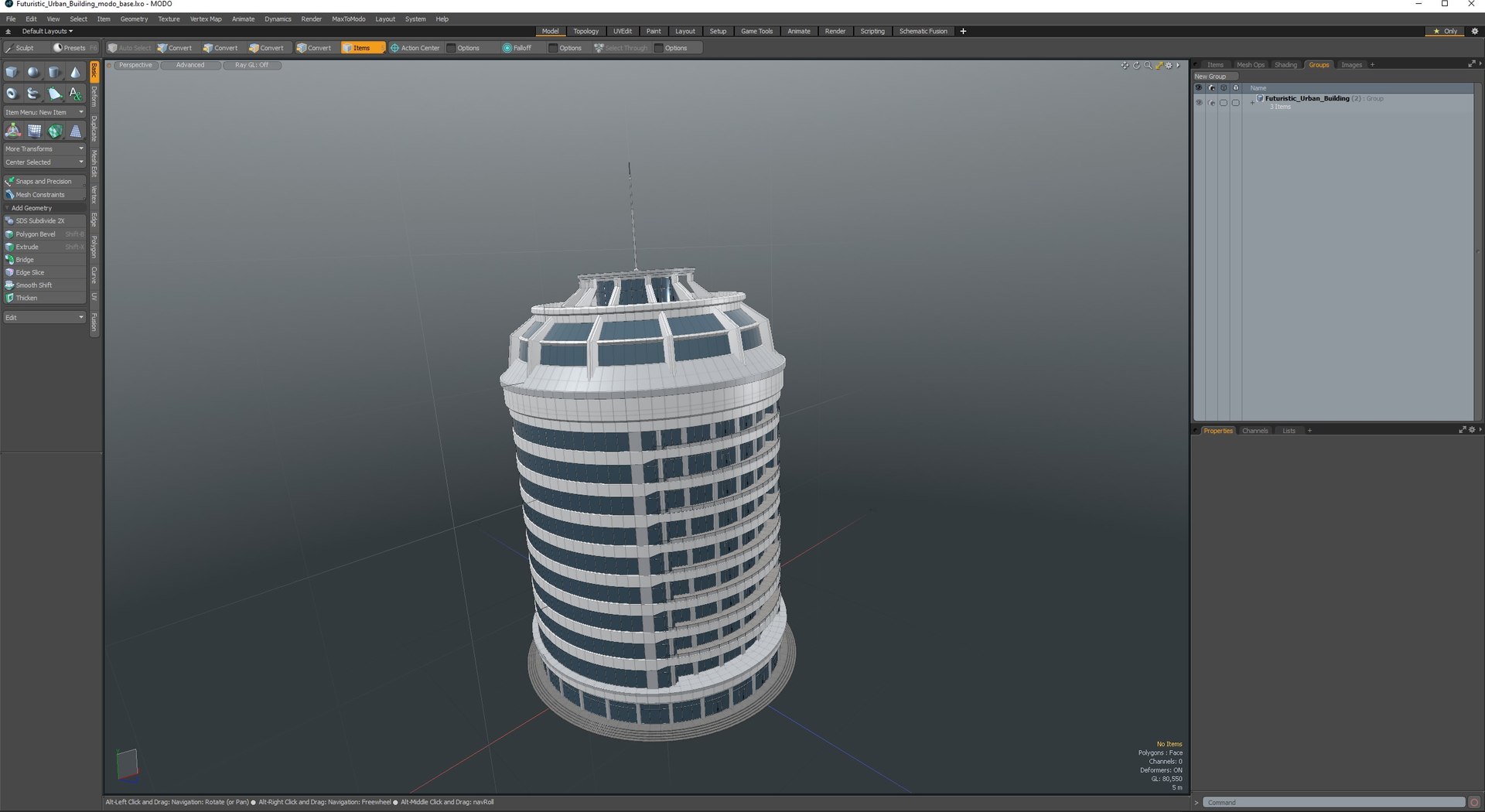 3D Futuristic Urban Building Model - TurboSquid 2330079
