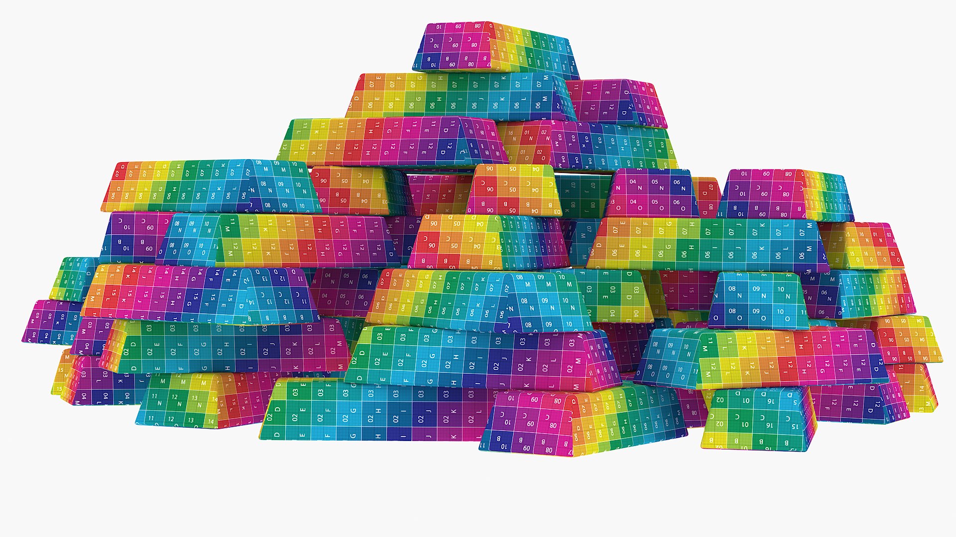 3D Model Gold Bar Big Random Stack - TurboSquid 2267359