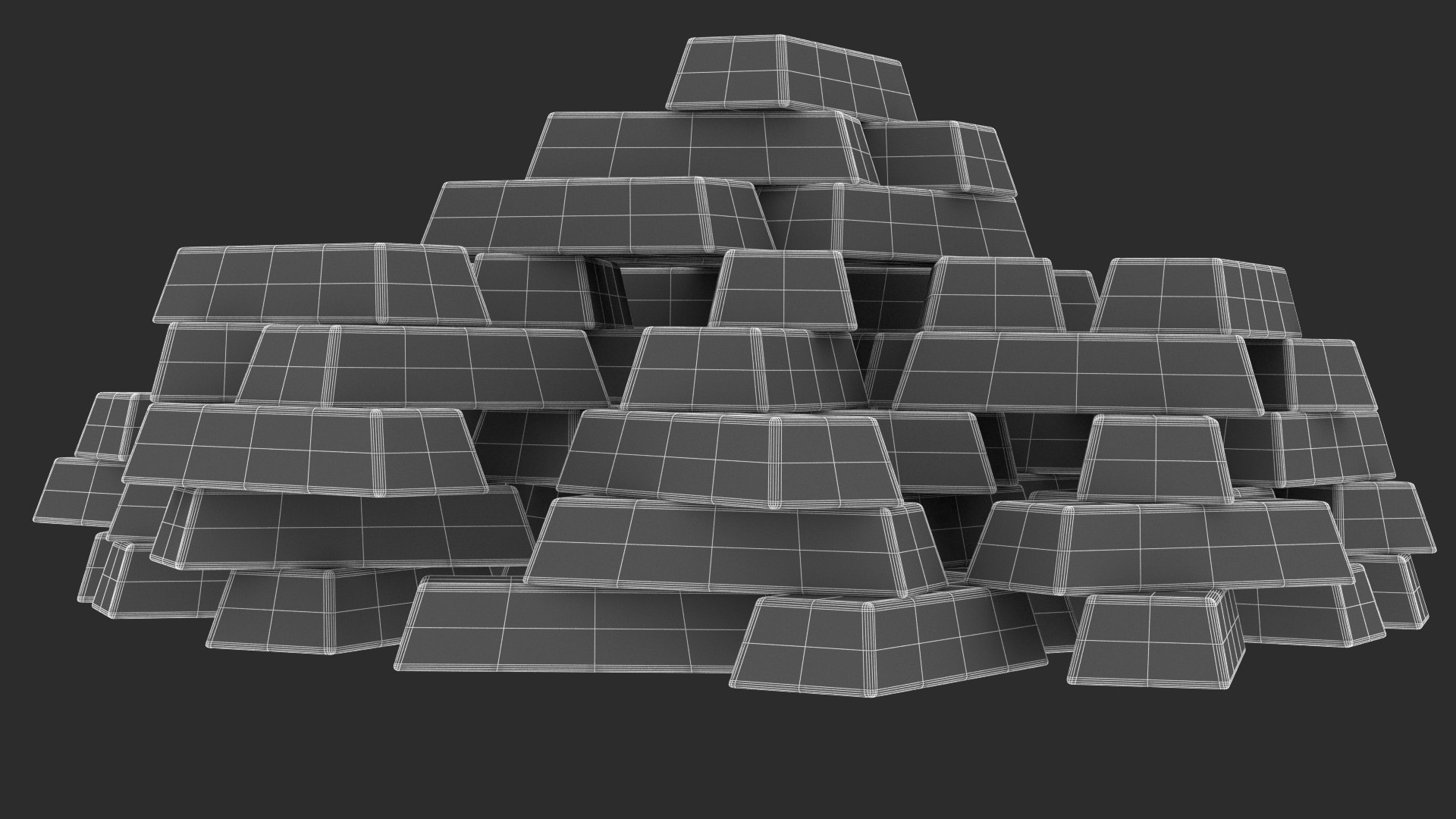 3D Model Gold Bar Big Random Stack - TurboSquid 2267359