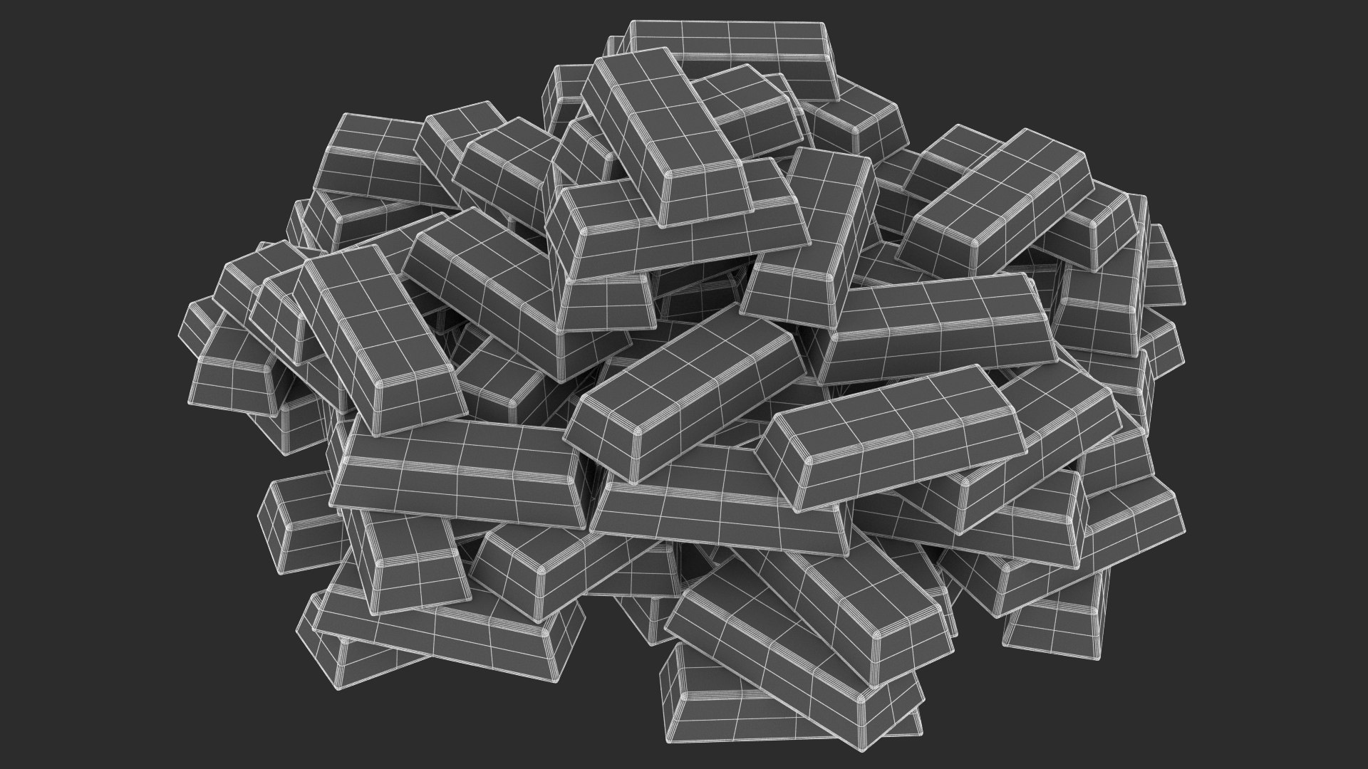 3D Model Gold Bar Big Random Stack - TurboSquid 2267359