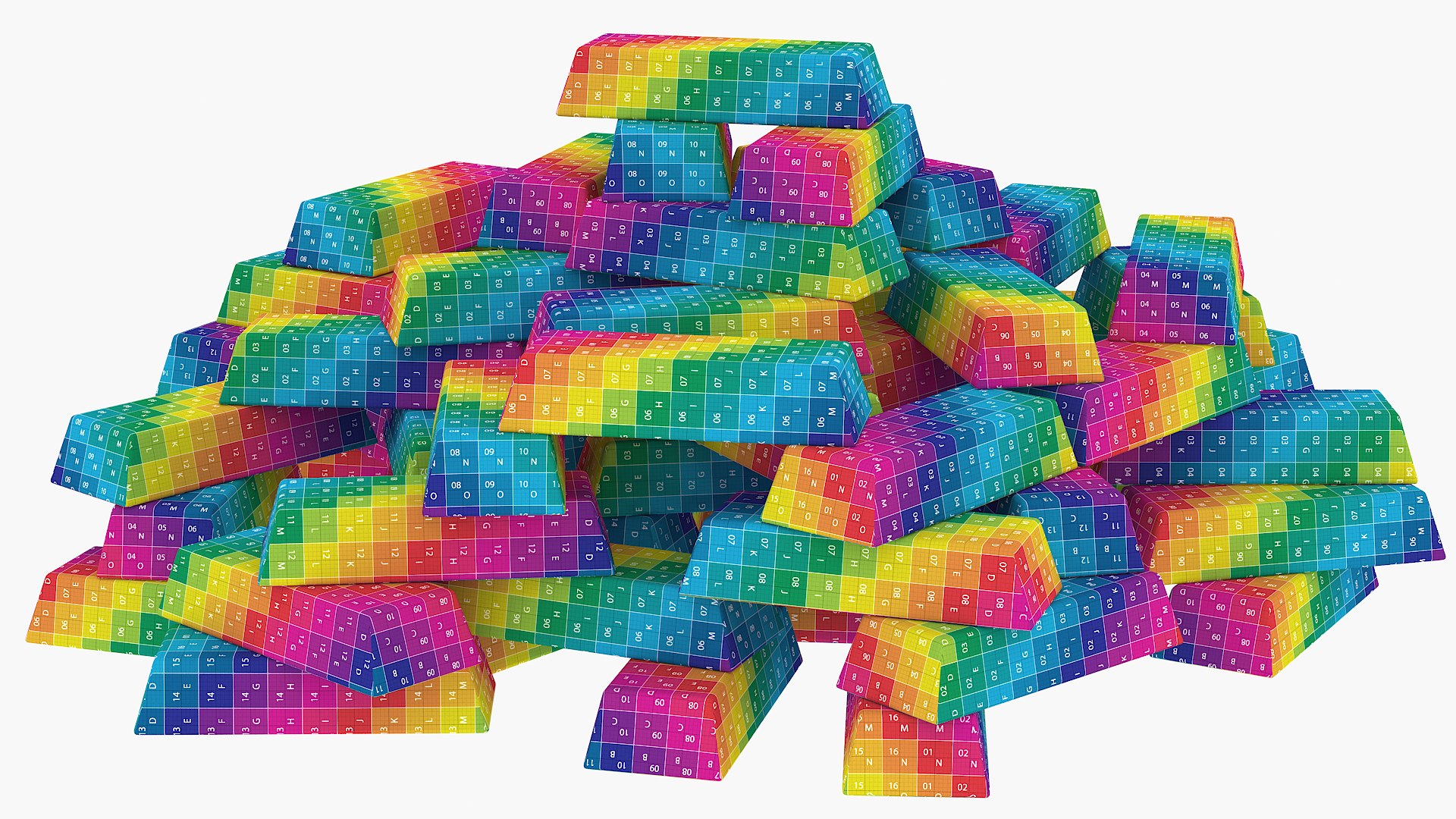 3D Model Gold Bar Big Random Stack - TurboSquid 2267359