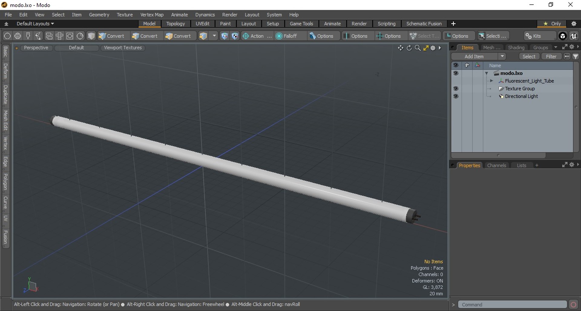 Fluorescent Light Tube Model - TurboSquid 2267782