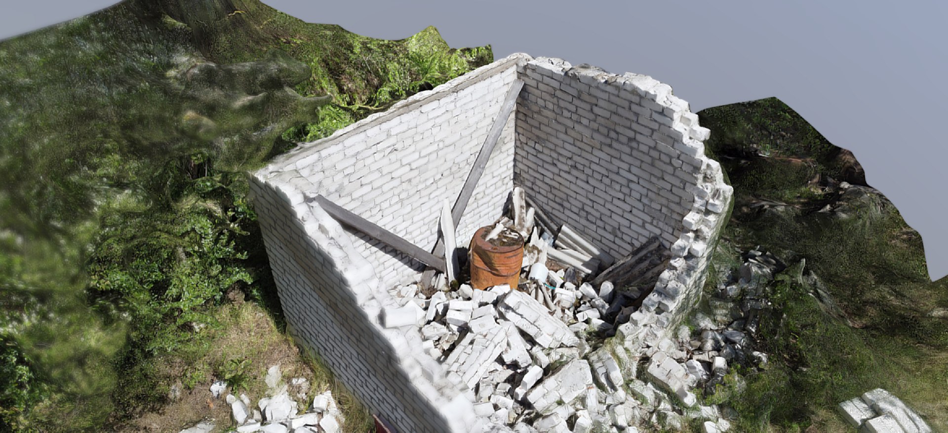 3D Wrecked Brick Building Model - TurboSquid 1846400