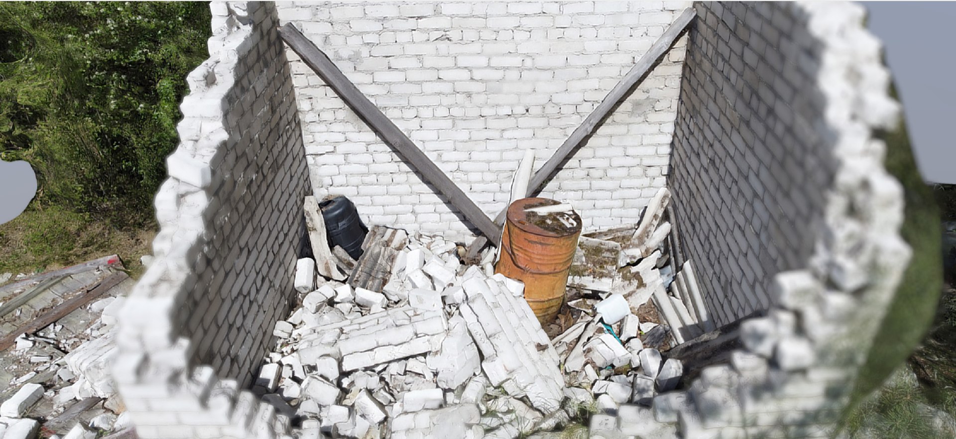 3D Wrecked Brick Building Model - TurboSquid 1846400