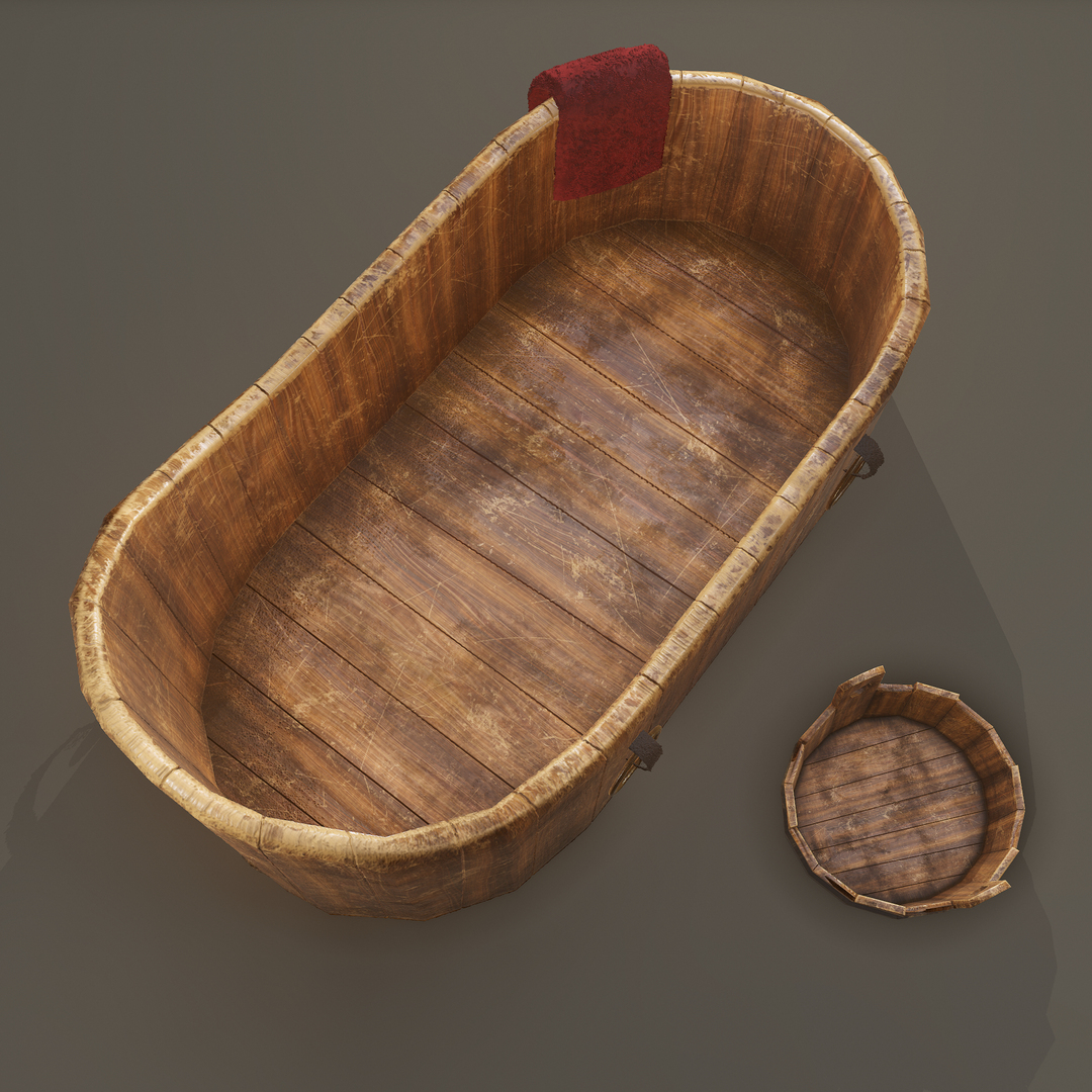 Wooden medieval wash tub 3D model - TurboSquid 1408545