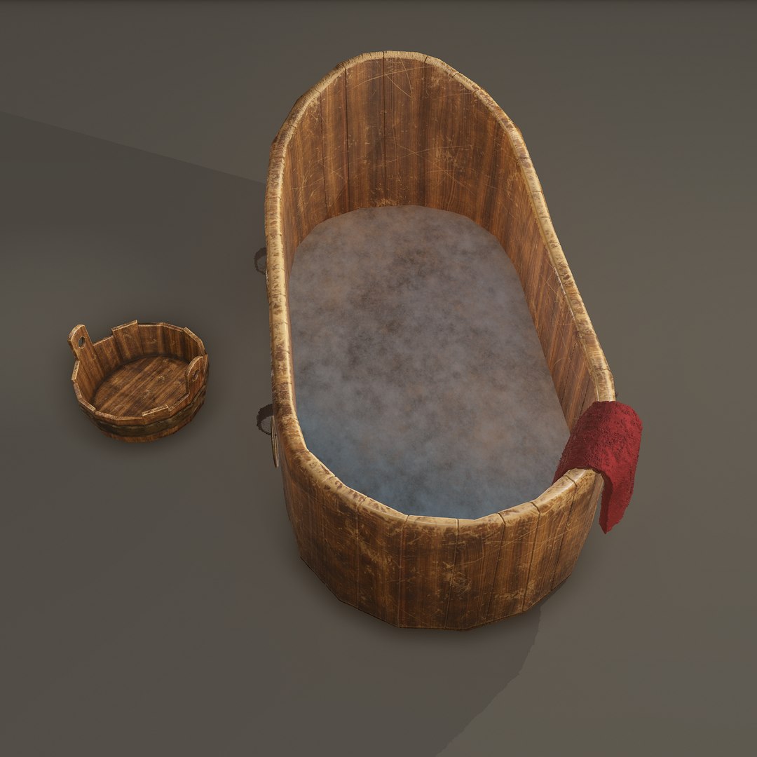 Wooden Medieval Wash Tub 3D Model - TurboSquid 1408545
