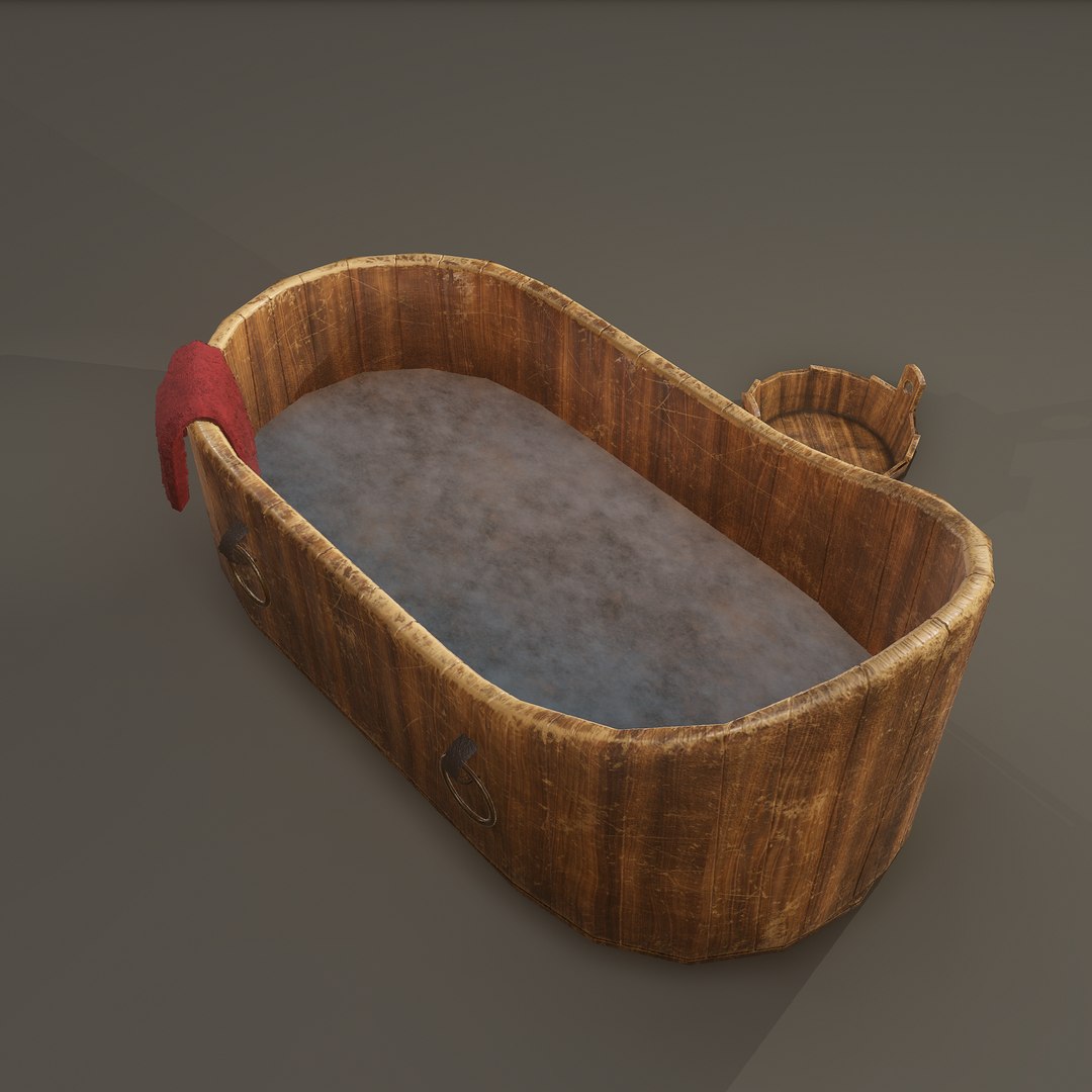 Wooden Medieval Wash Tub 3D Model - TurboSquid 1408545