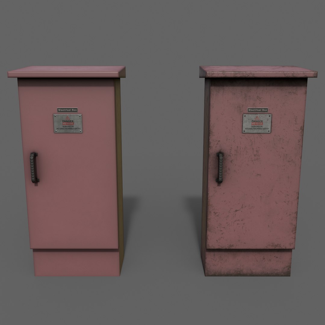PBR Electric Box Red V5 Model - TurboSquid 1810549