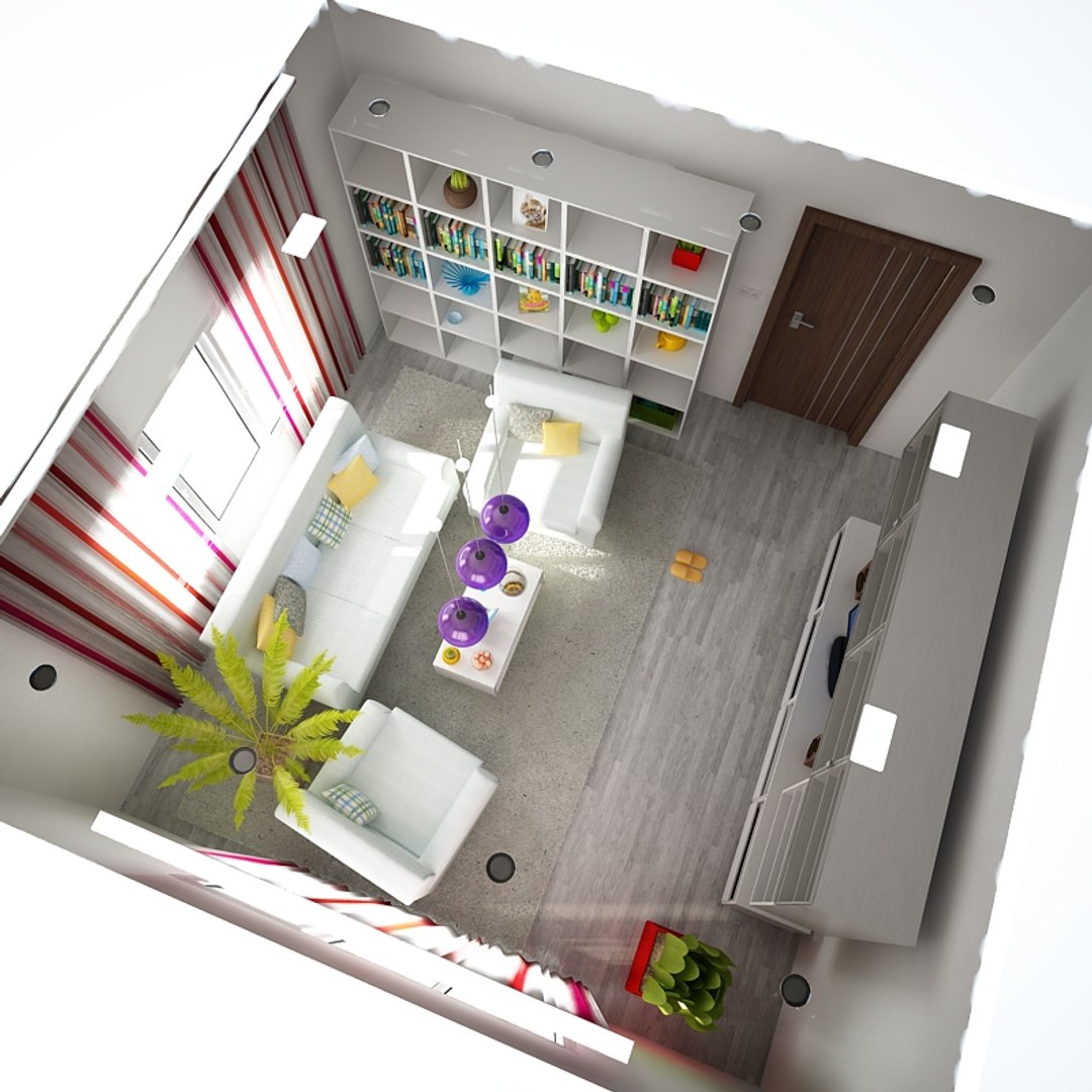 3d 3ds Interior Scene Living Room