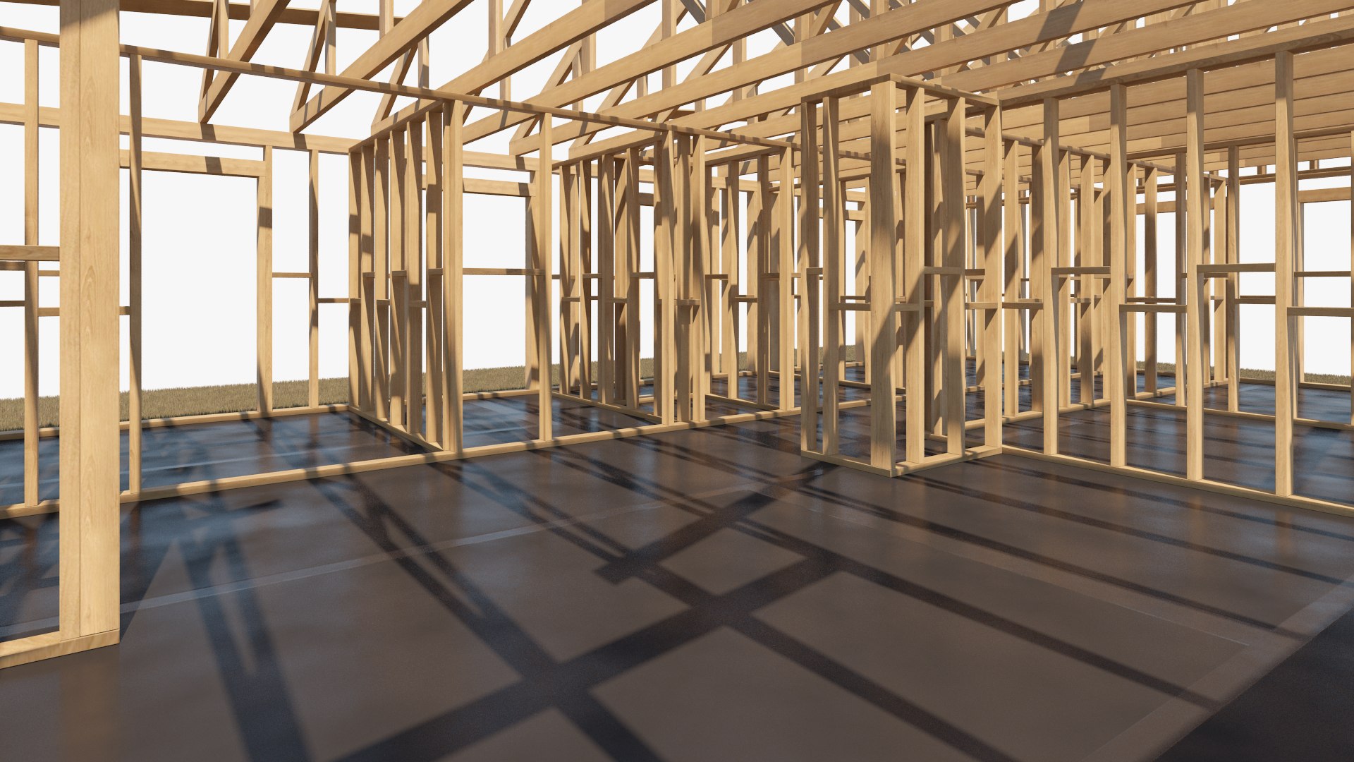 House Wooden Frame Construction 3D Model - TurboSquid 2088344