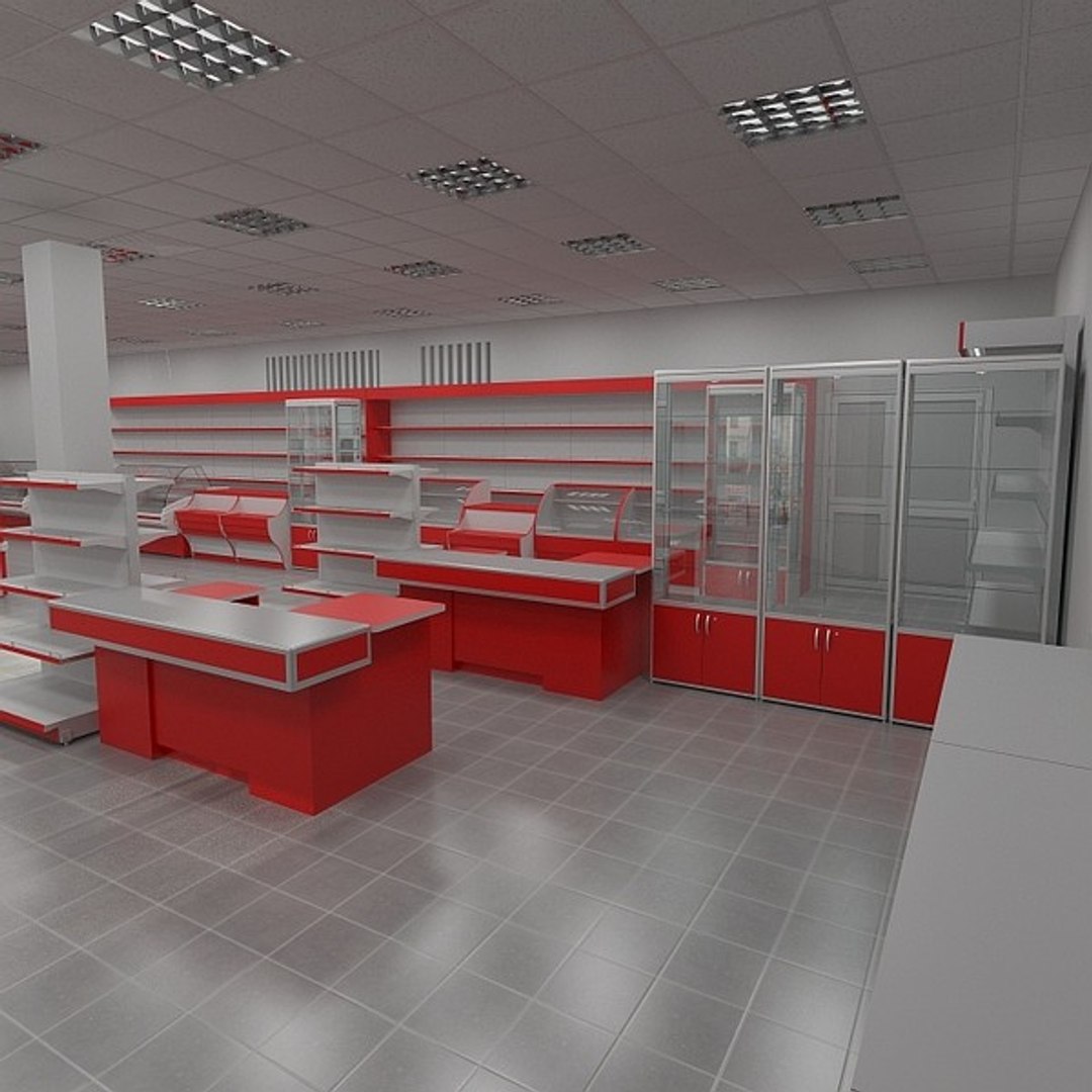 3d Model Of Food Shop