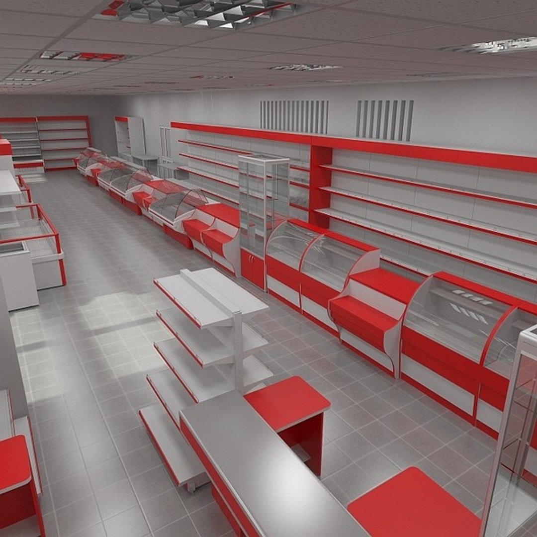 3d Model Of Food Shop