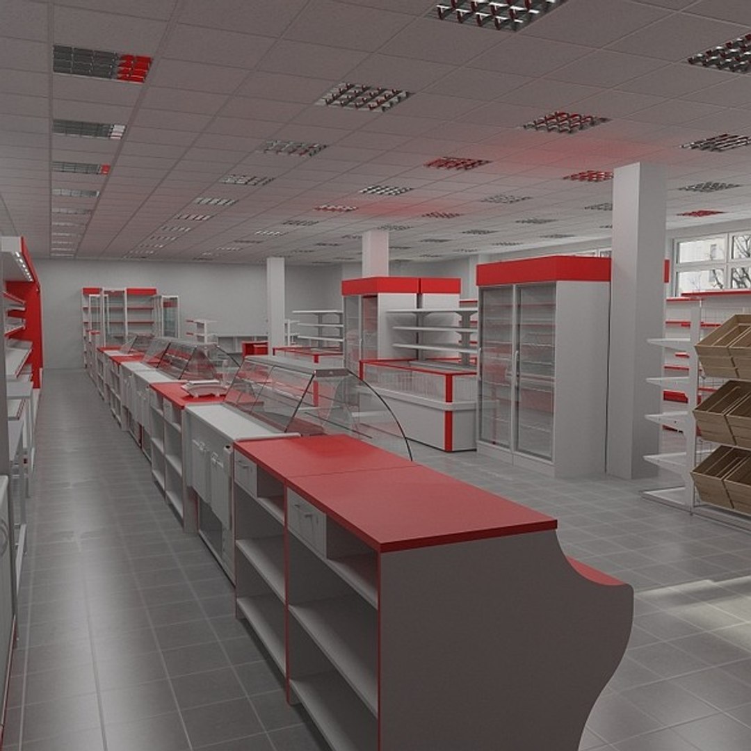 3d Model Of Food Shop