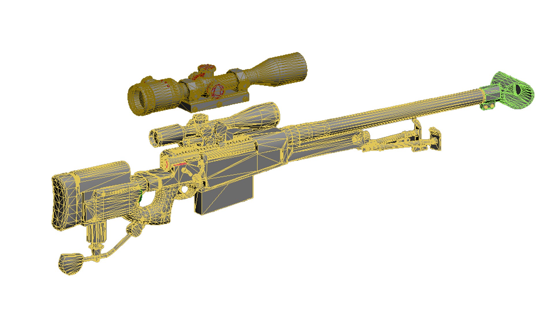 3D 33-aw50-gun Model 3d Game Ready Model Low-poly 3D Model - TurboSquid ...