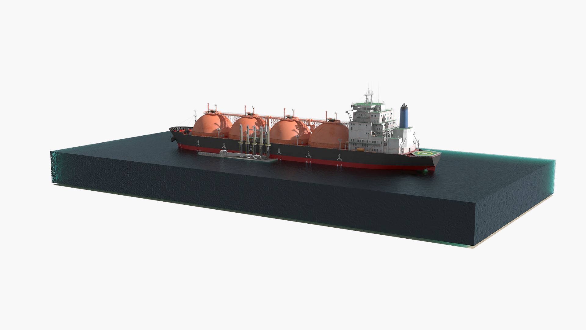 Gas Carrier Ship Connected To LNG Pier Model - TurboSquid 2337691