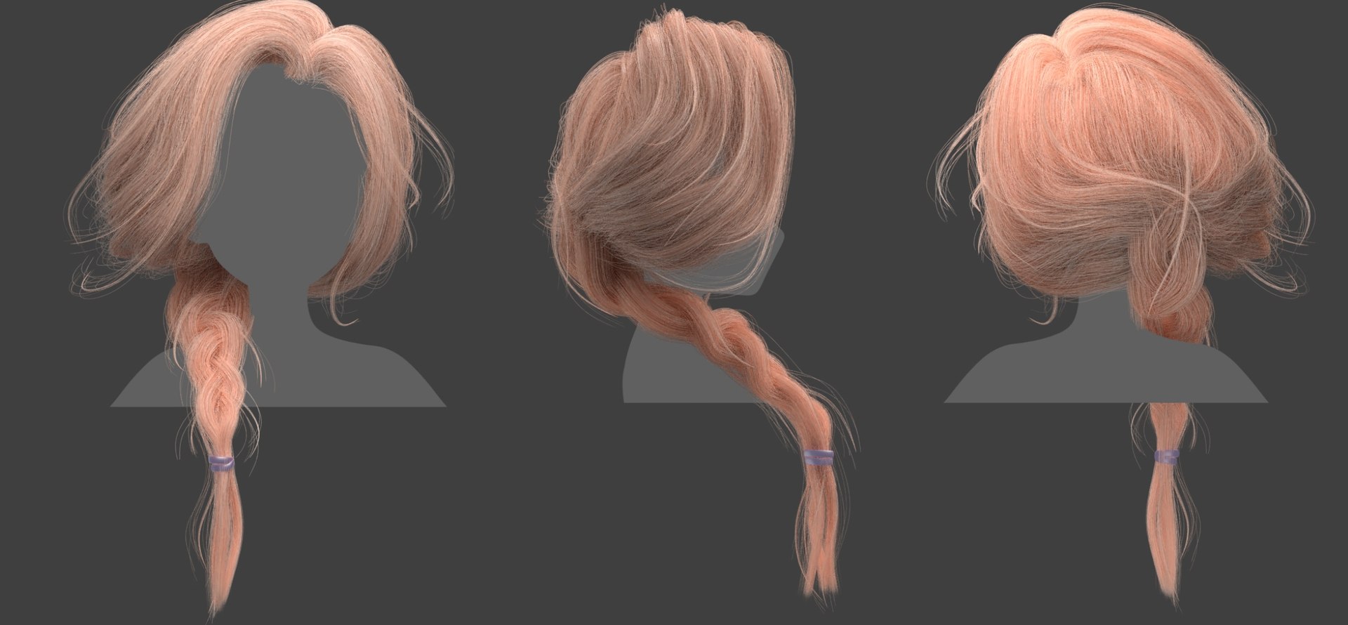 Loose Braid-blender Particles System Hairstyle 3D - TurboSquid 2084187