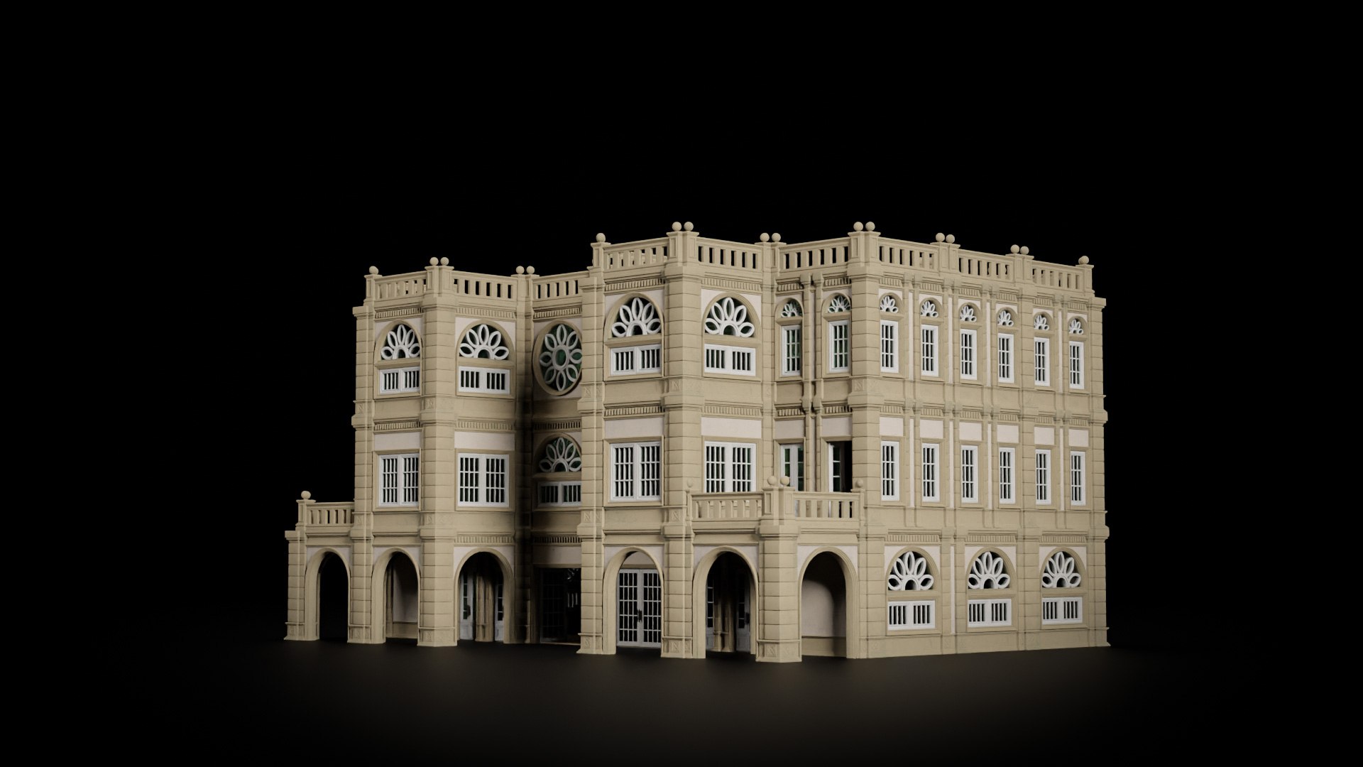 3D CLASSIC EUROPEAN KITBASH 03 MODULAR BUILDING WITH INTERIOR ...