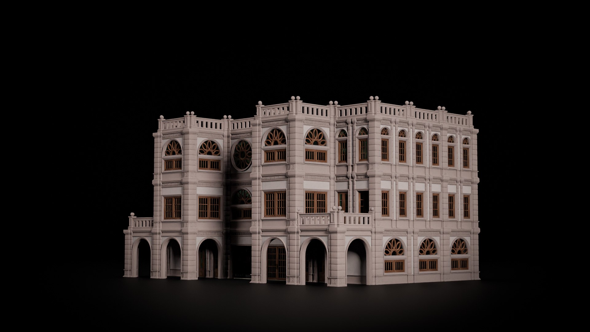 3D CLASSIC EUROPEAN KITBASH 03 MODULAR BUILDING WITH INTERIOR ...