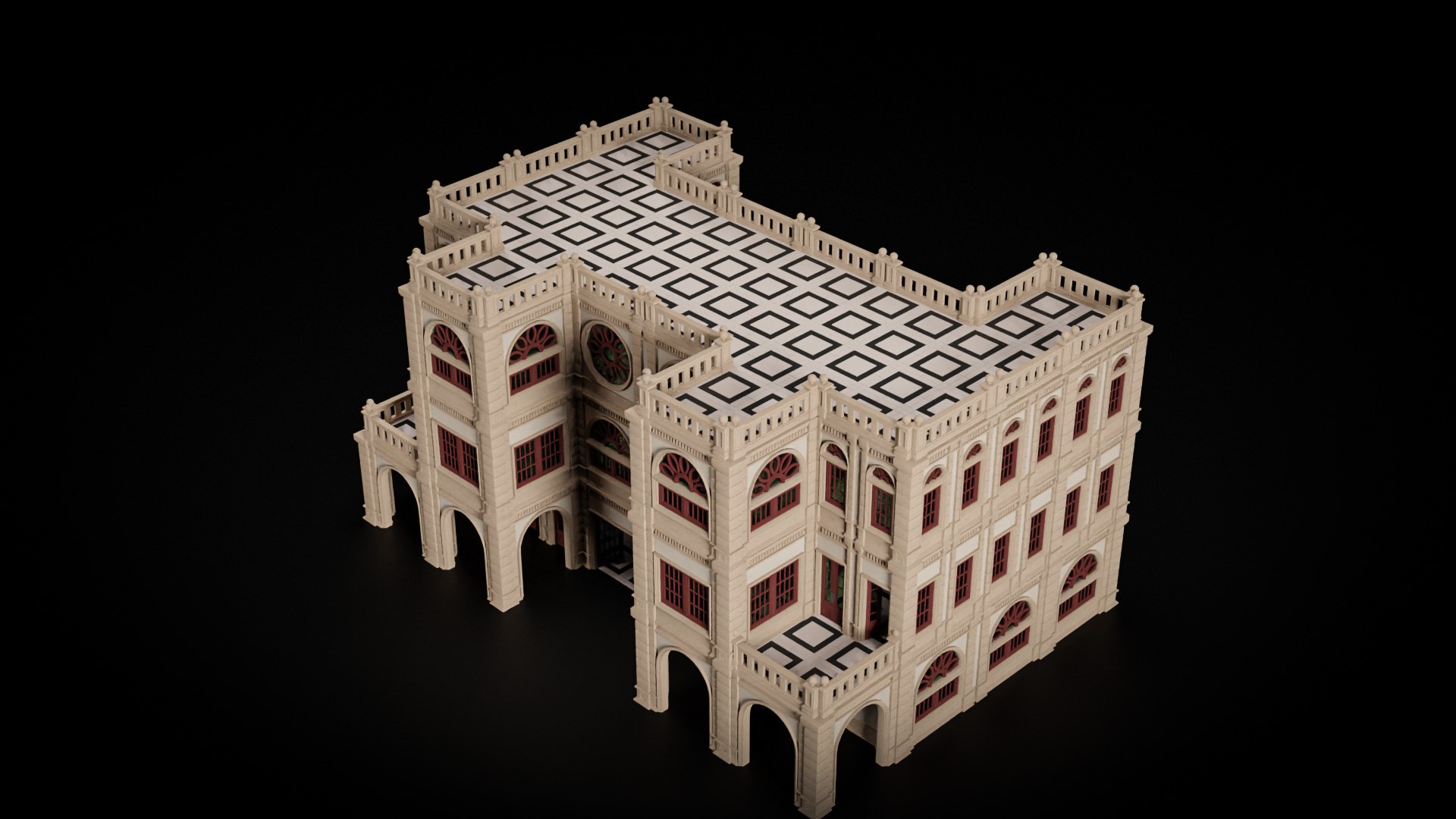 3D CLASSIC EUROPEAN KITBASH 03 MODULAR BUILDING WITH INTERIOR ...