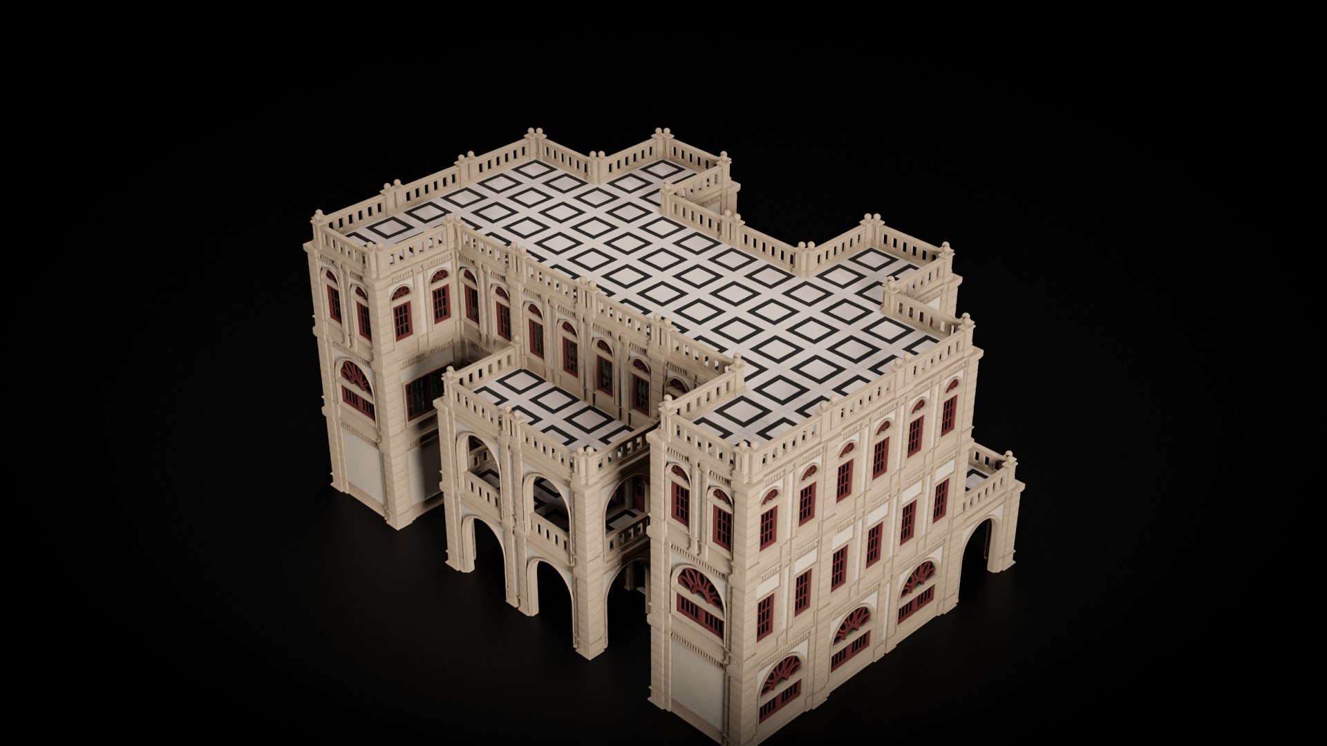 3D CLASSIC EUROPEAN KITBASH 03 MODULAR BUILDING WITH INTERIOR ...