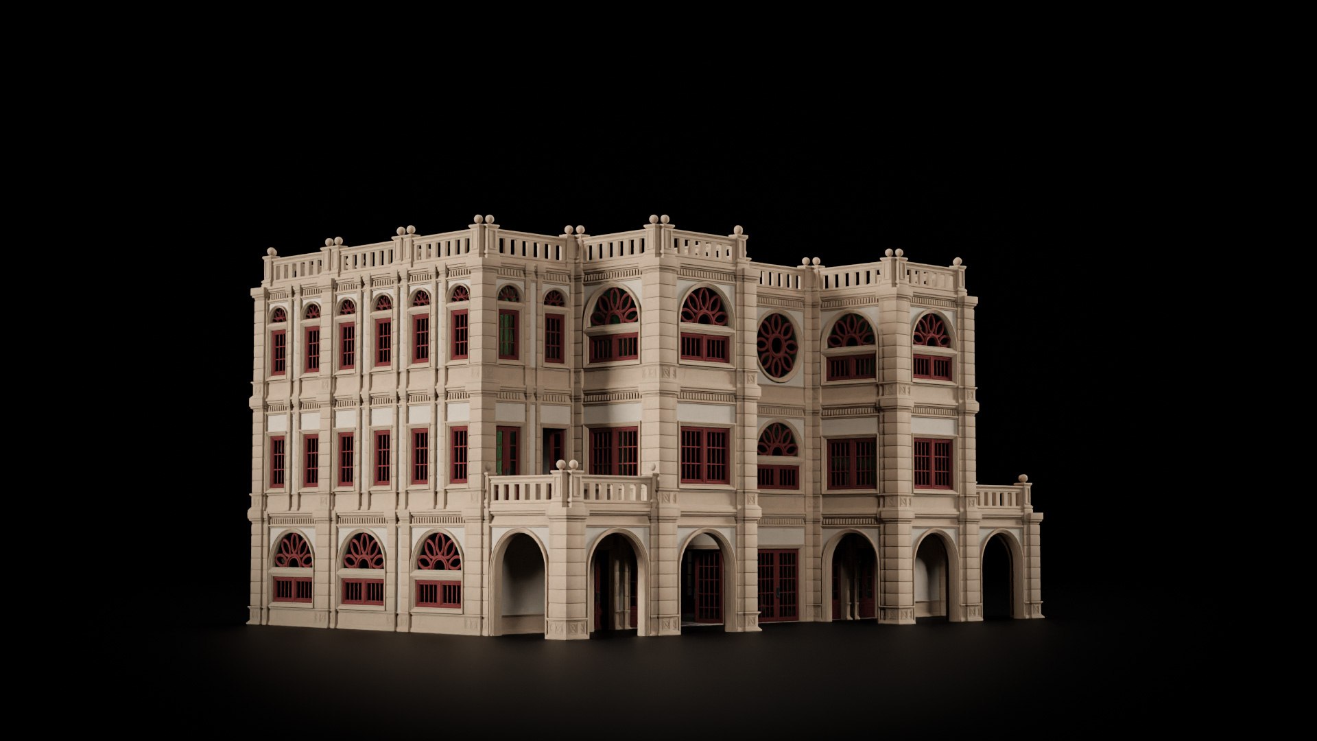 3D CLASSIC EUROPEAN KITBASH 03 MODULAR BUILDING WITH INTERIOR ...
