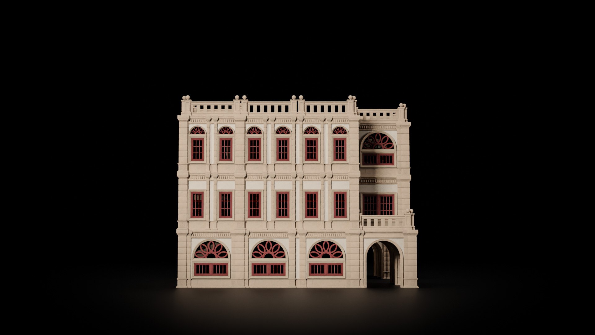 3D CLASSIC EUROPEAN KITBASH 03 MODULAR BUILDING WITH INTERIOR ...