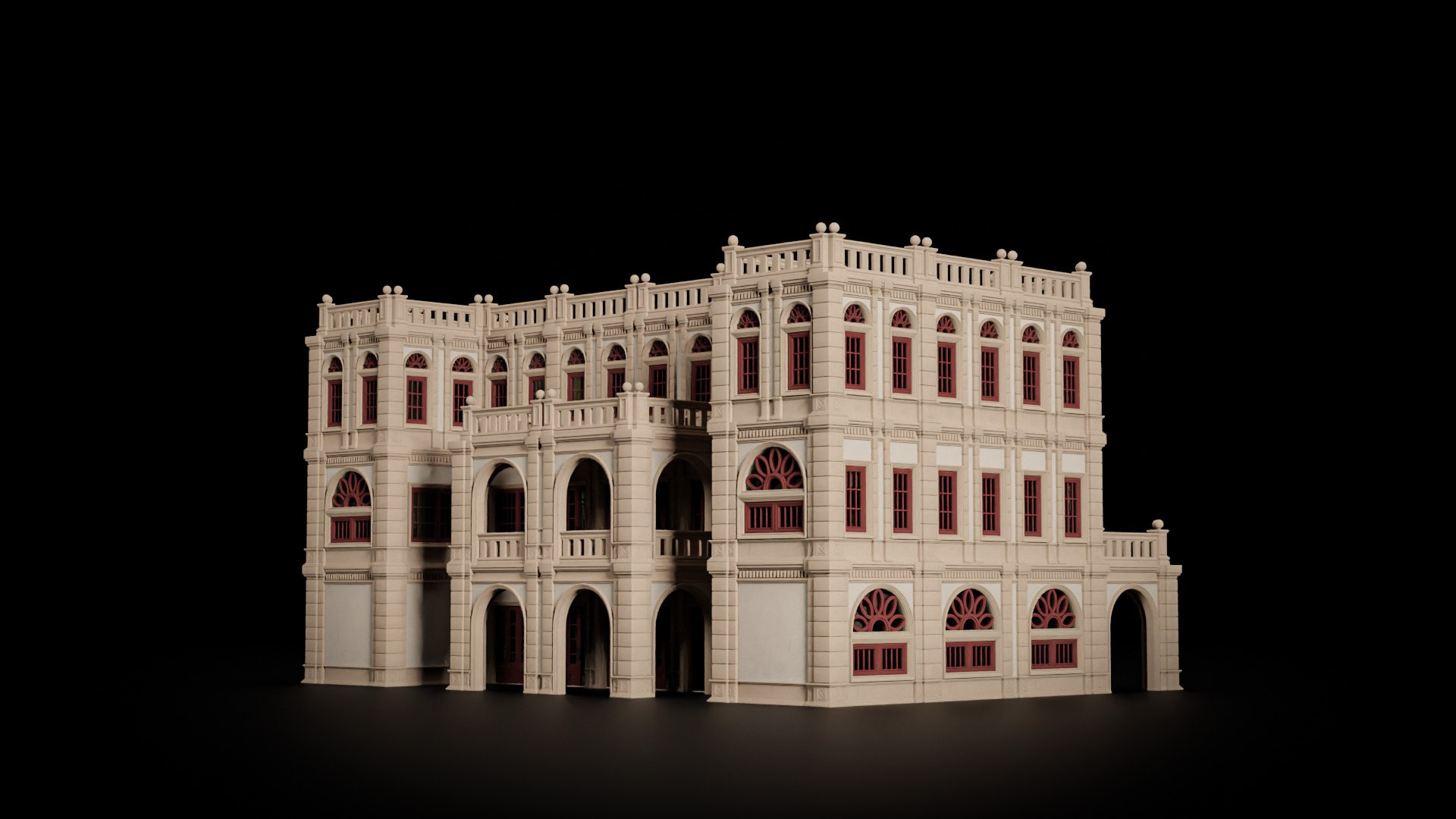 3D CLASSIC EUROPEAN KITBASH 03 MODULAR BUILDING WITH INTERIOR ...