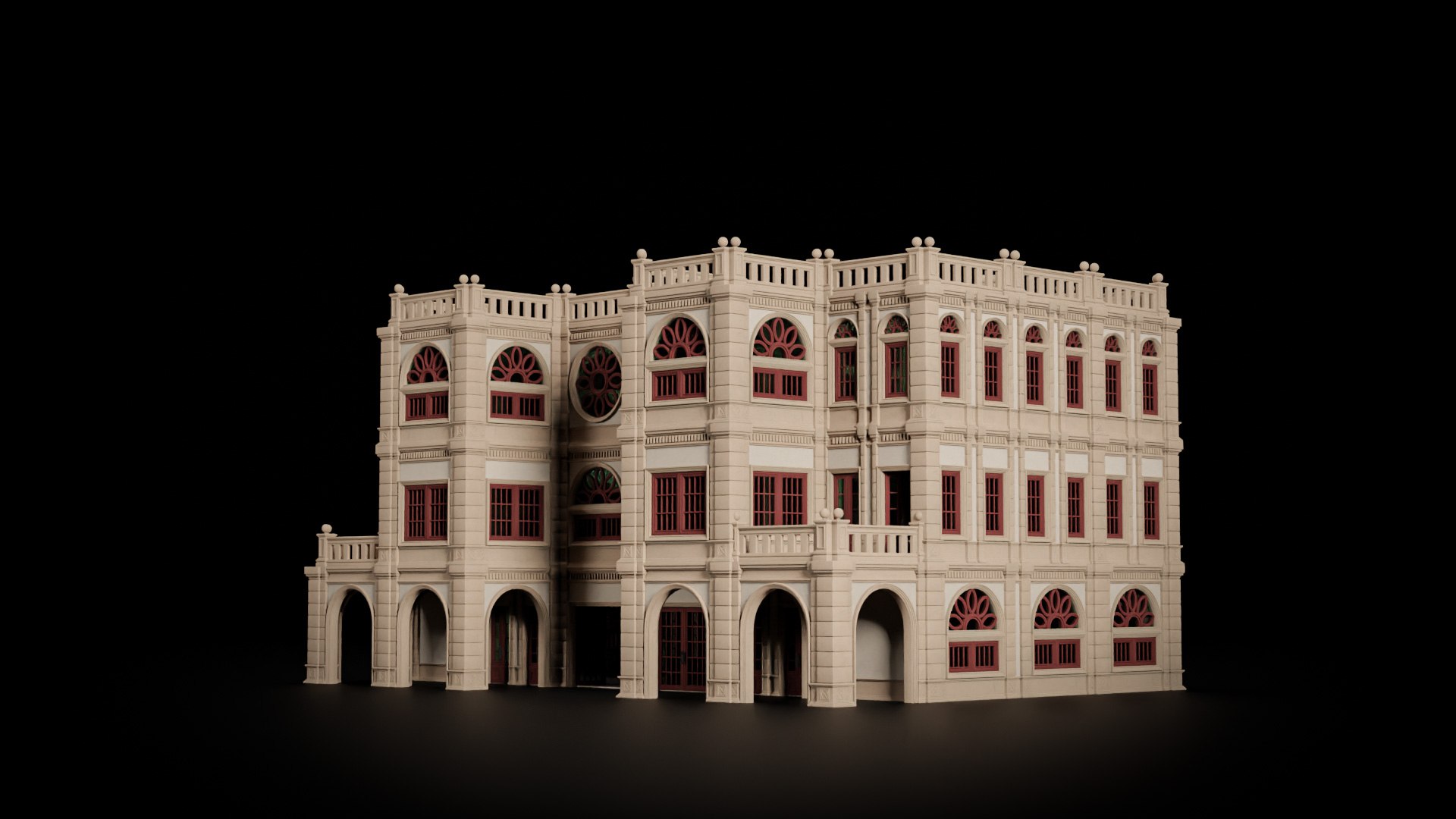 3D CLASSIC EUROPEAN KITBASH 03 MODULAR BUILDING WITH INTERIOR ...