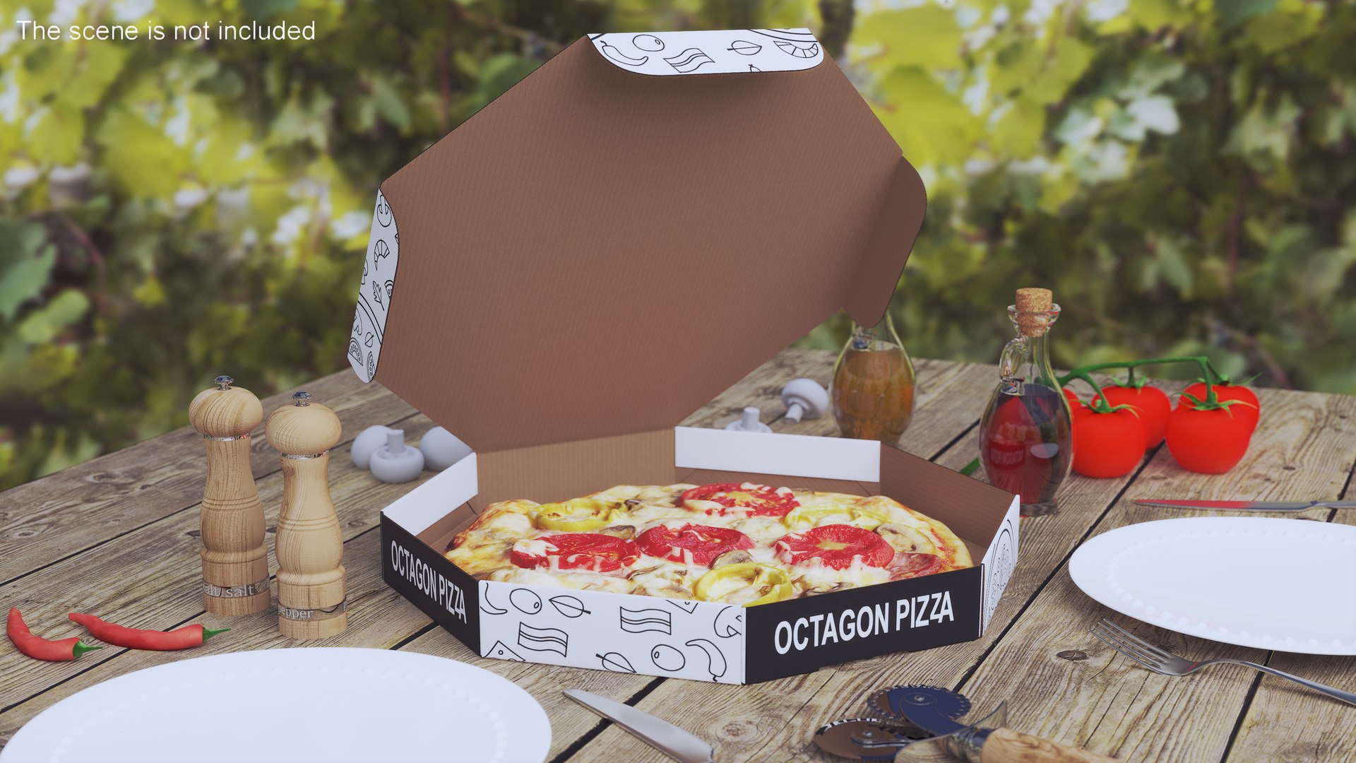 Octagonal Pizza Box With Pizza Rigged For Maya 3D Model - TurboSquid ...