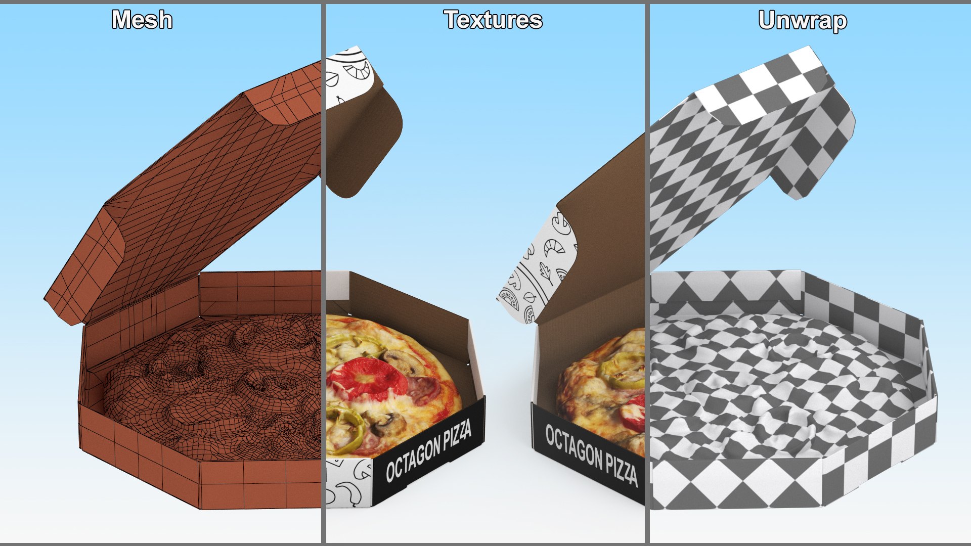 Octagonal Pizza Box With Pizza Rigged For Maya 3D Model - TurboSquid ...