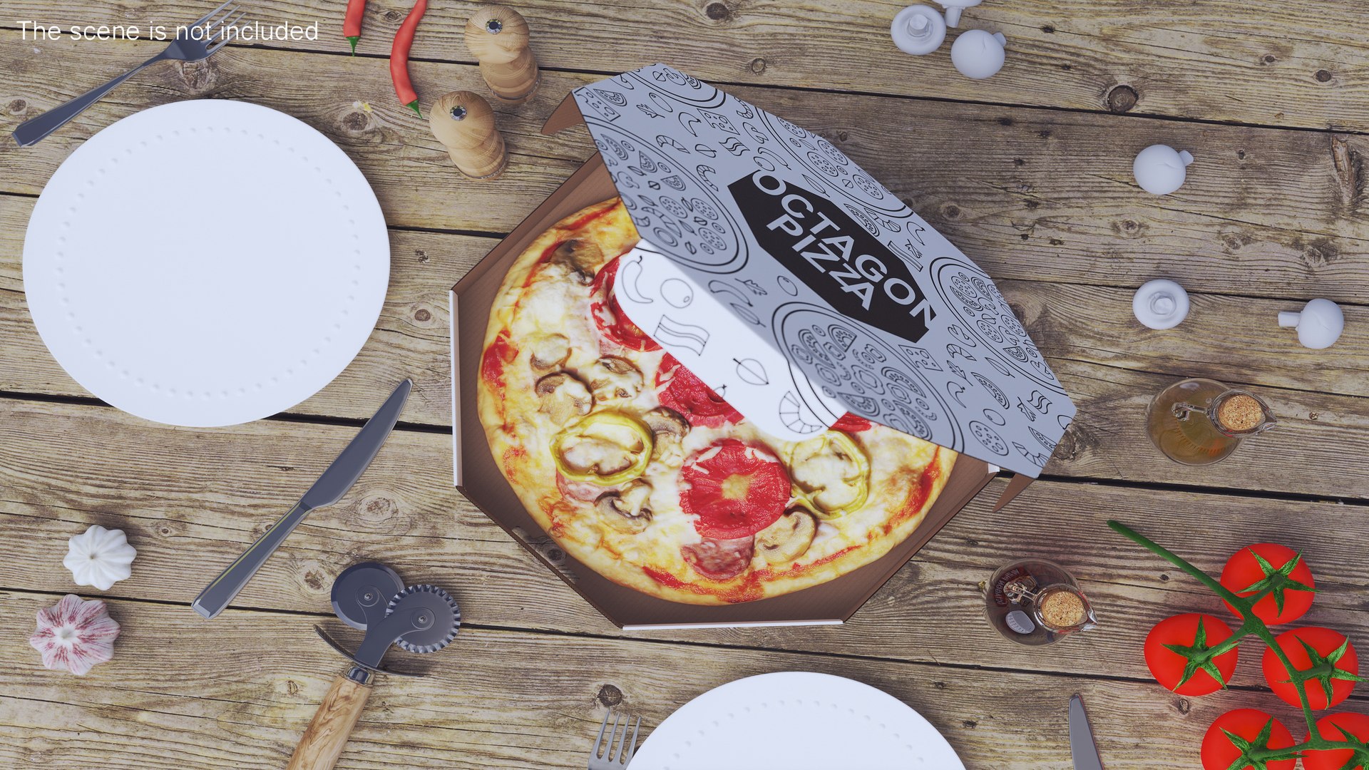 Octagonal Pizza Box With Pizza Rigged For Maya 3D Model - TurboSquid ...