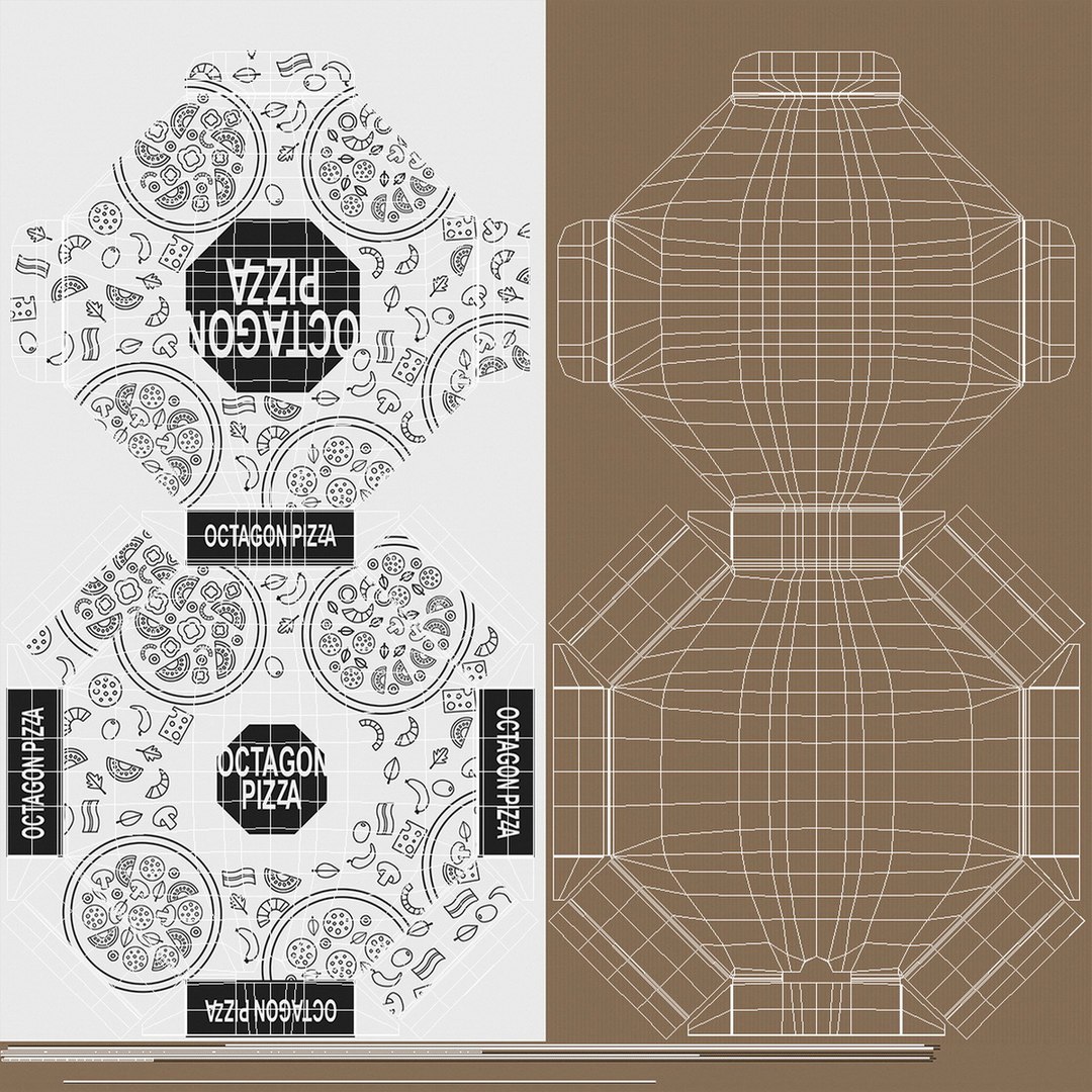 Octagonal Pizza Box With Pizza Rigged For Maya 3D Model - TurboSquid ...
